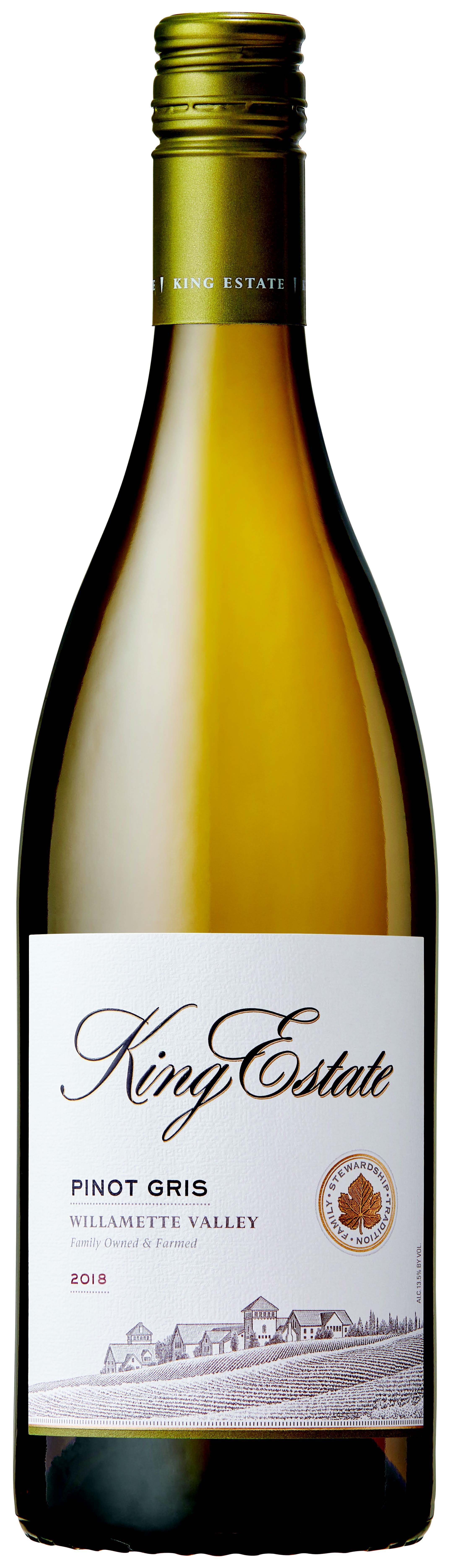 King Estate Pinot Gris Oregon White Wine, 750 ml Bottle, 13.5% ABV ...