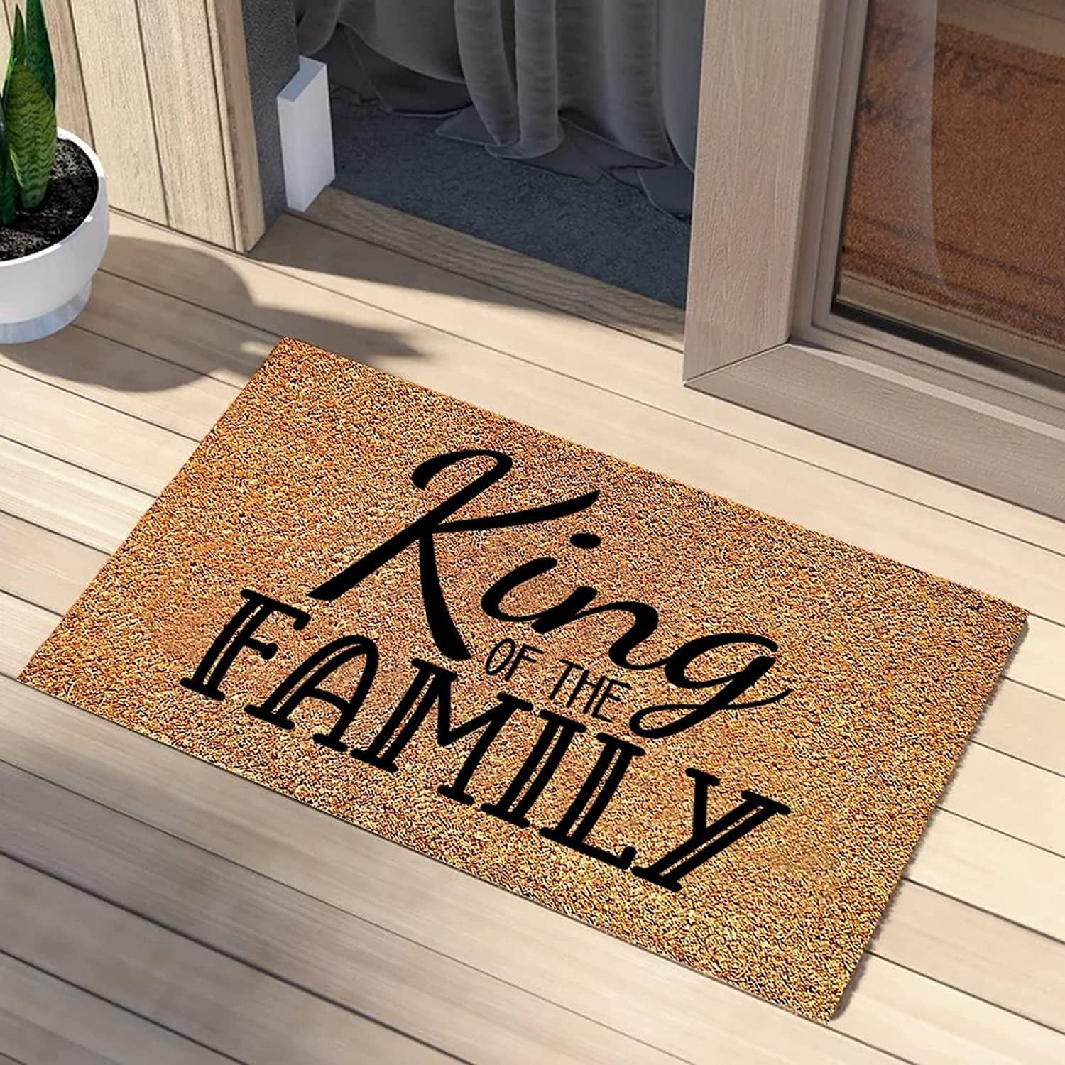 King Family Inspirational Quote Door Mats Coconut Coir Recessed Area ...
