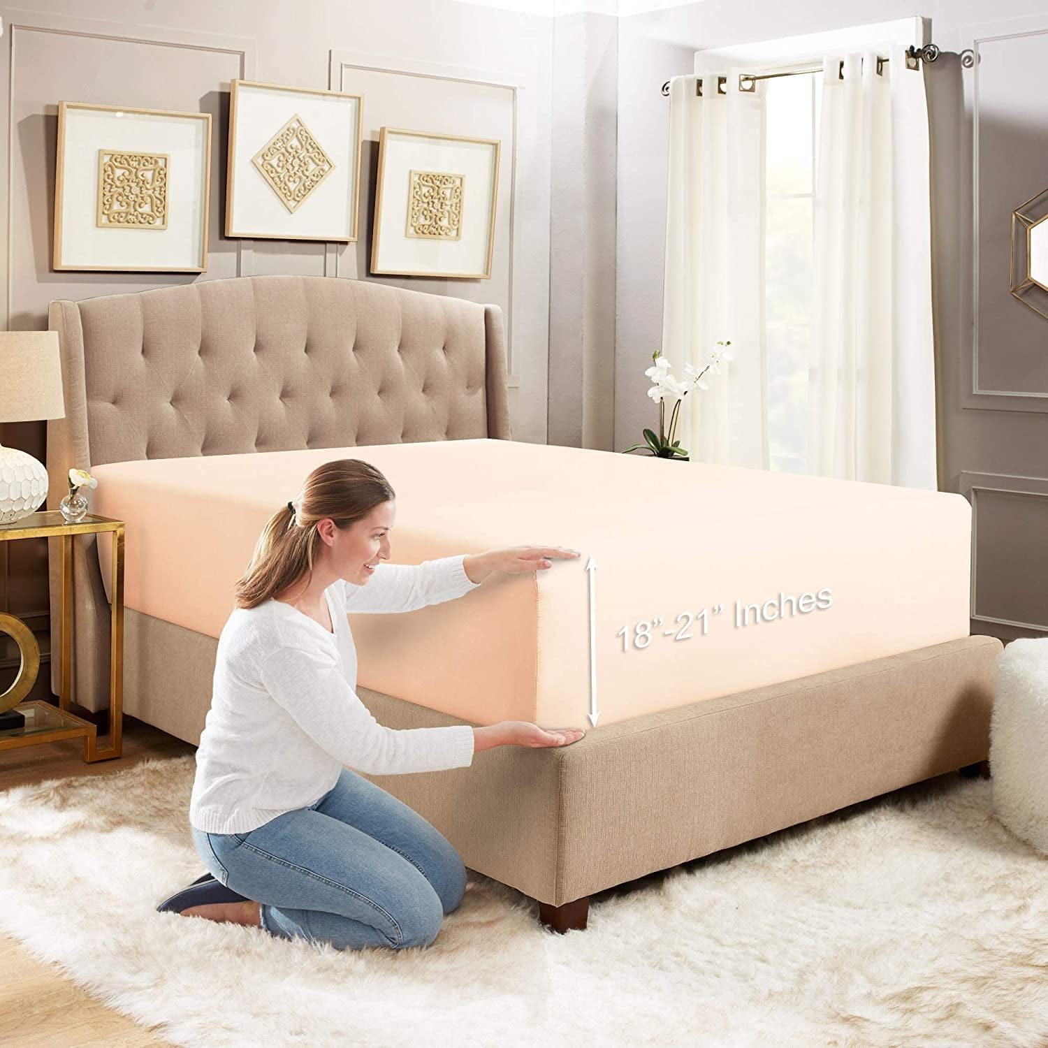 King Fied Shee, Ulra Sof Microfiber 110 GSM Deep Pocke Fied Shee ...