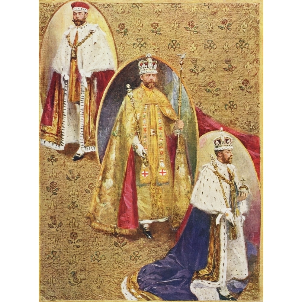 King George V In The Three Robes Worn At The Coronation Ceremony In ...