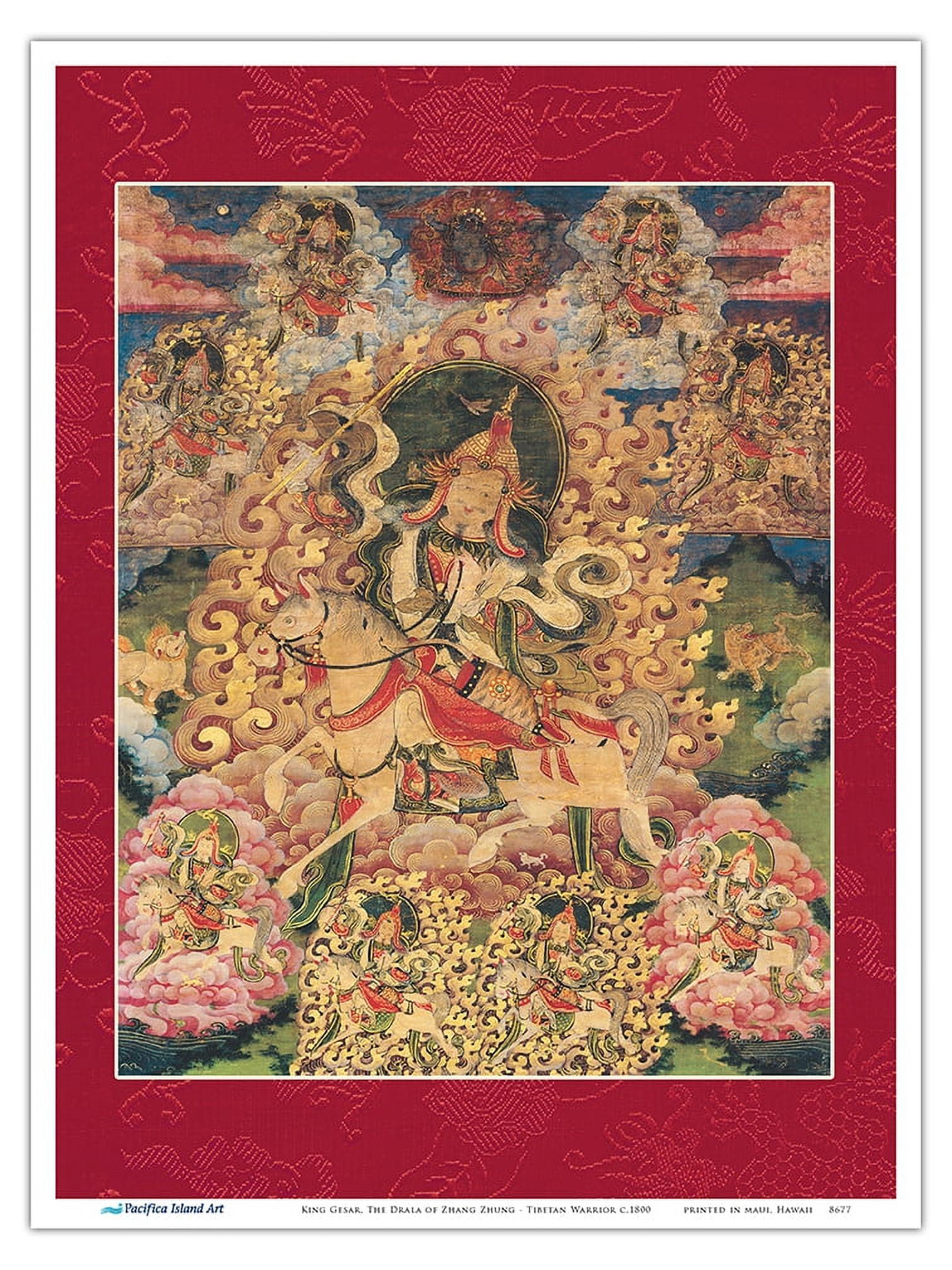 King Gesar The Drala of Zhang Zhung - Tibetan Warrior - Vintage Tibetan ...