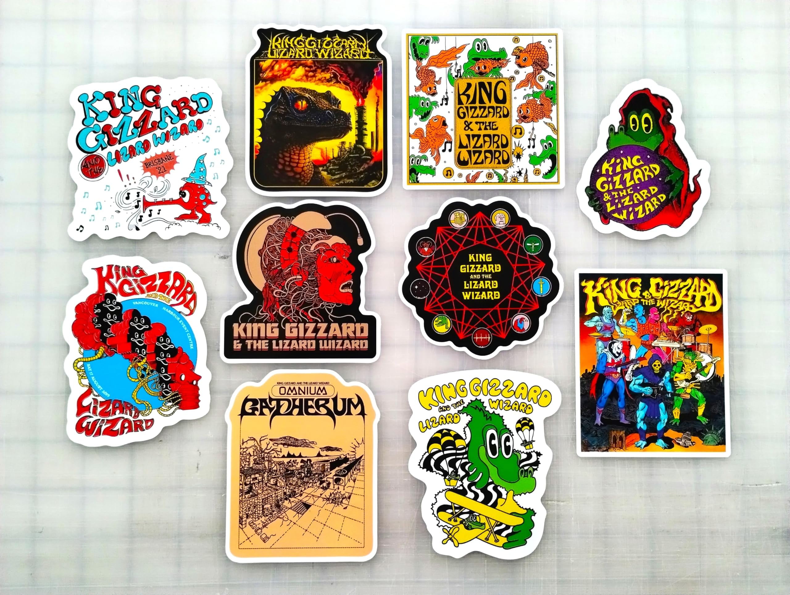 King Gizzard and The Wizard Lizard Sticker Pack (10 Stickers) Set 1 ...