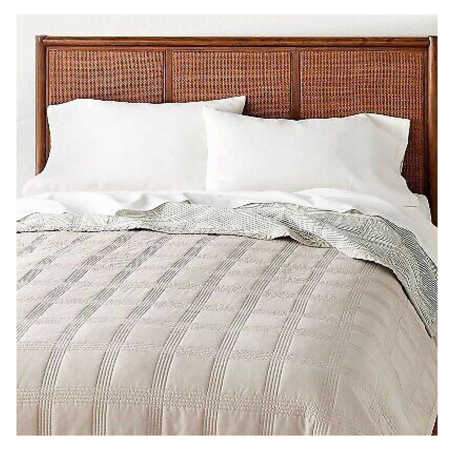 King Grid Stitched Quilt Taupe/Green/Cream - with Magnolia: - Walmart.com