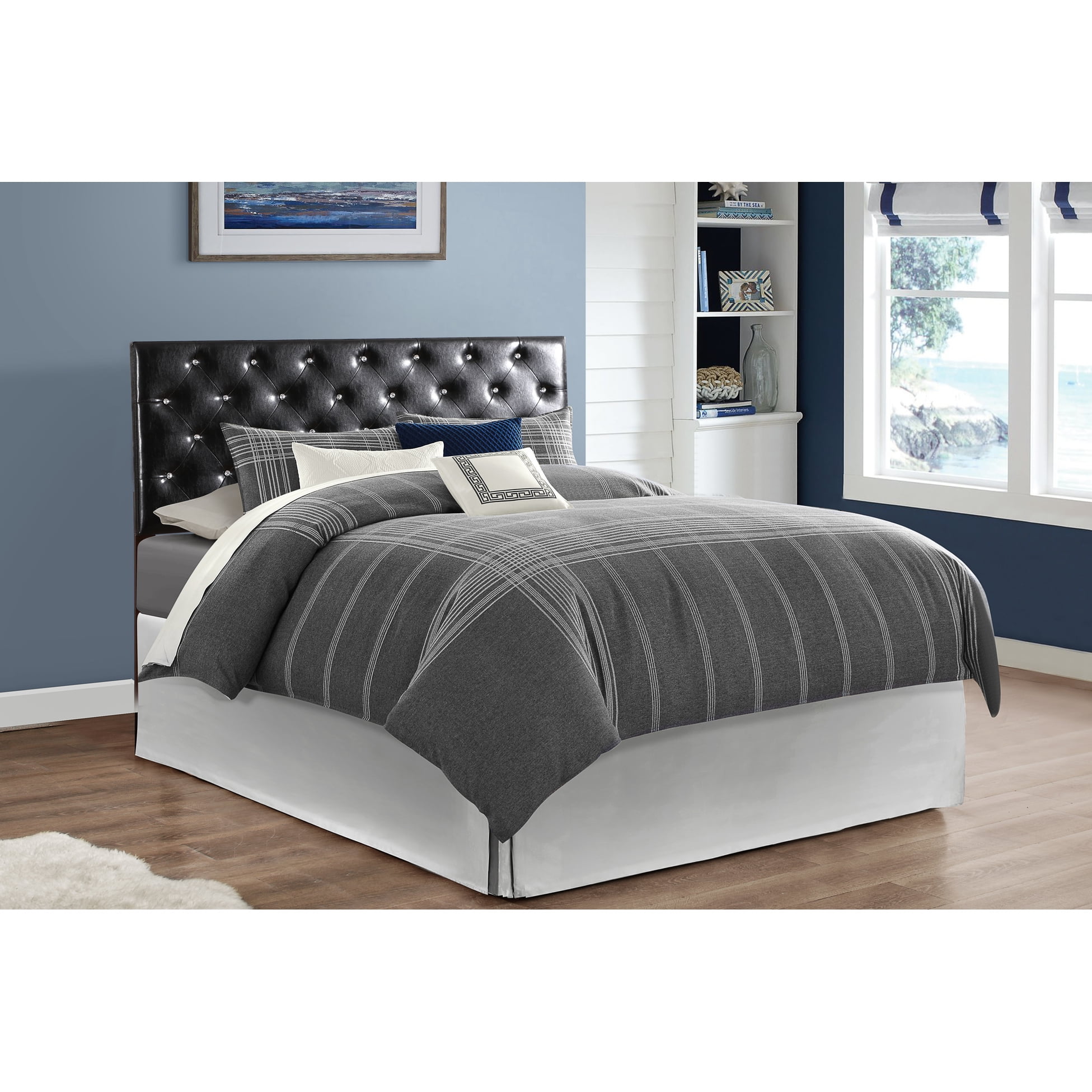 King Headboard, Black - Super G0132 By Glory Furniture Faux Leather ...