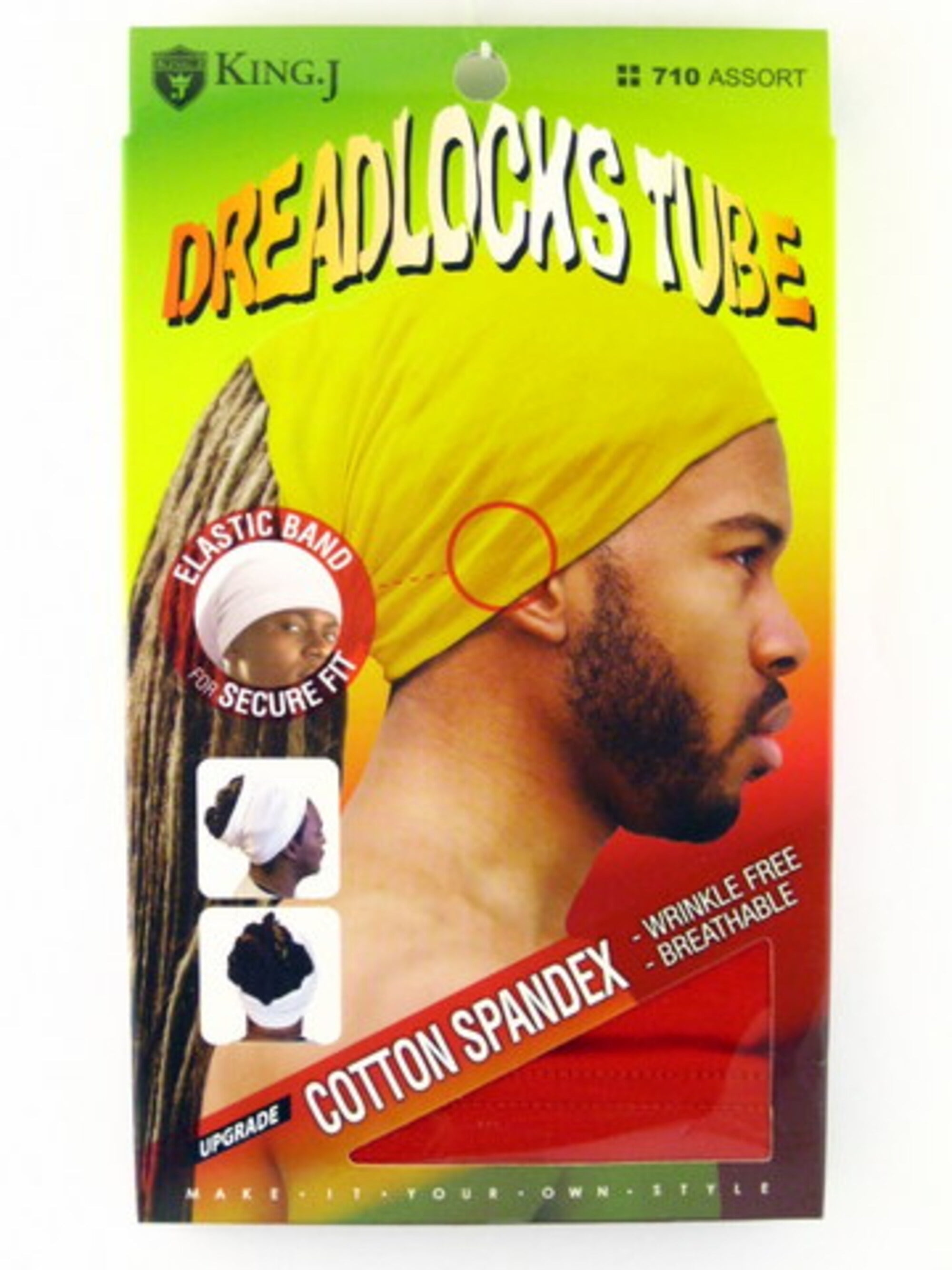 King.J Adult Unisex Cotton Spandex Dreadlocks Tube Hat, Red, 1 Count ...