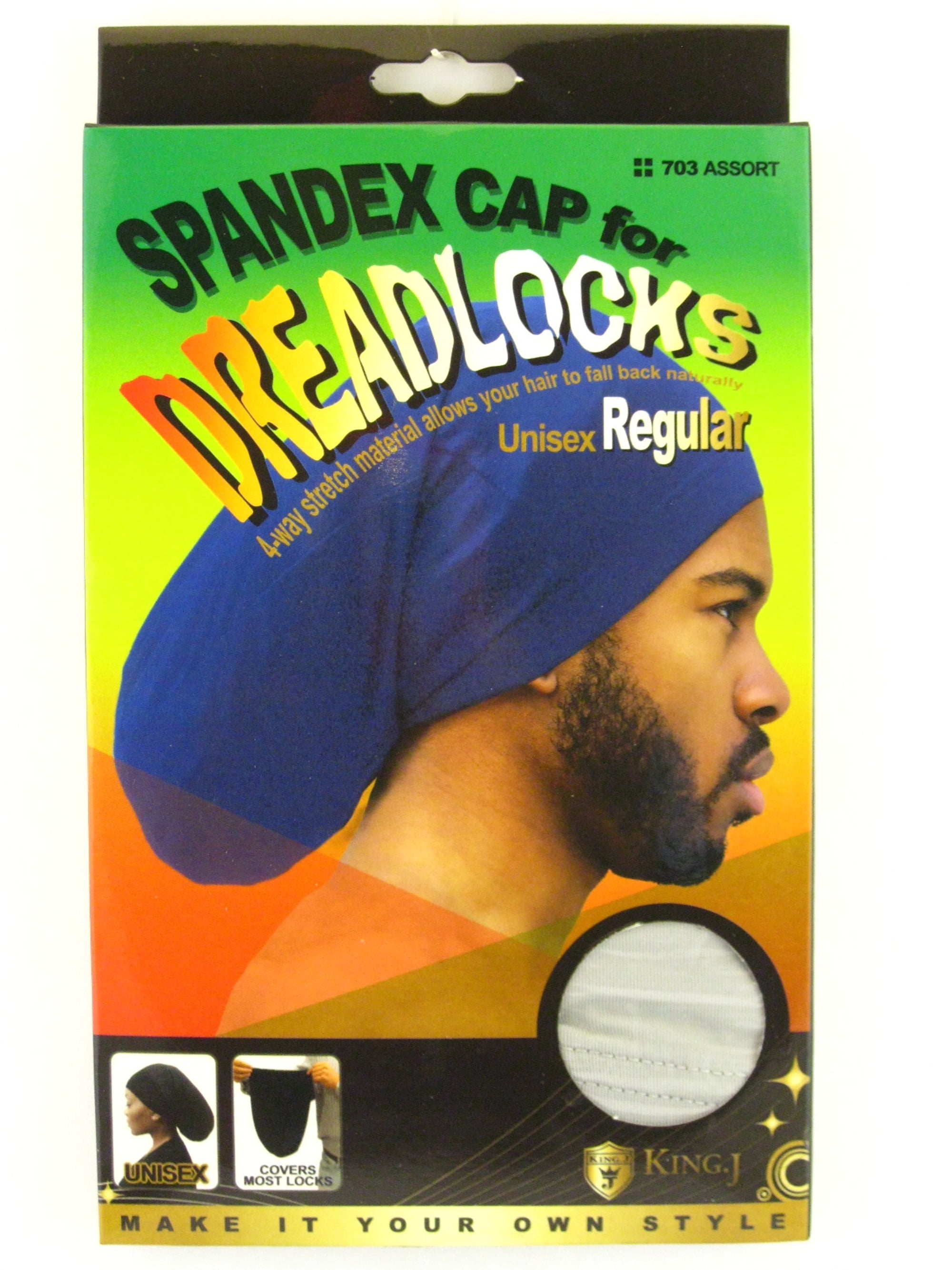 King.J Regular Size Unisex Adult Spandex Dreadlock Cap Hat (Gray ...