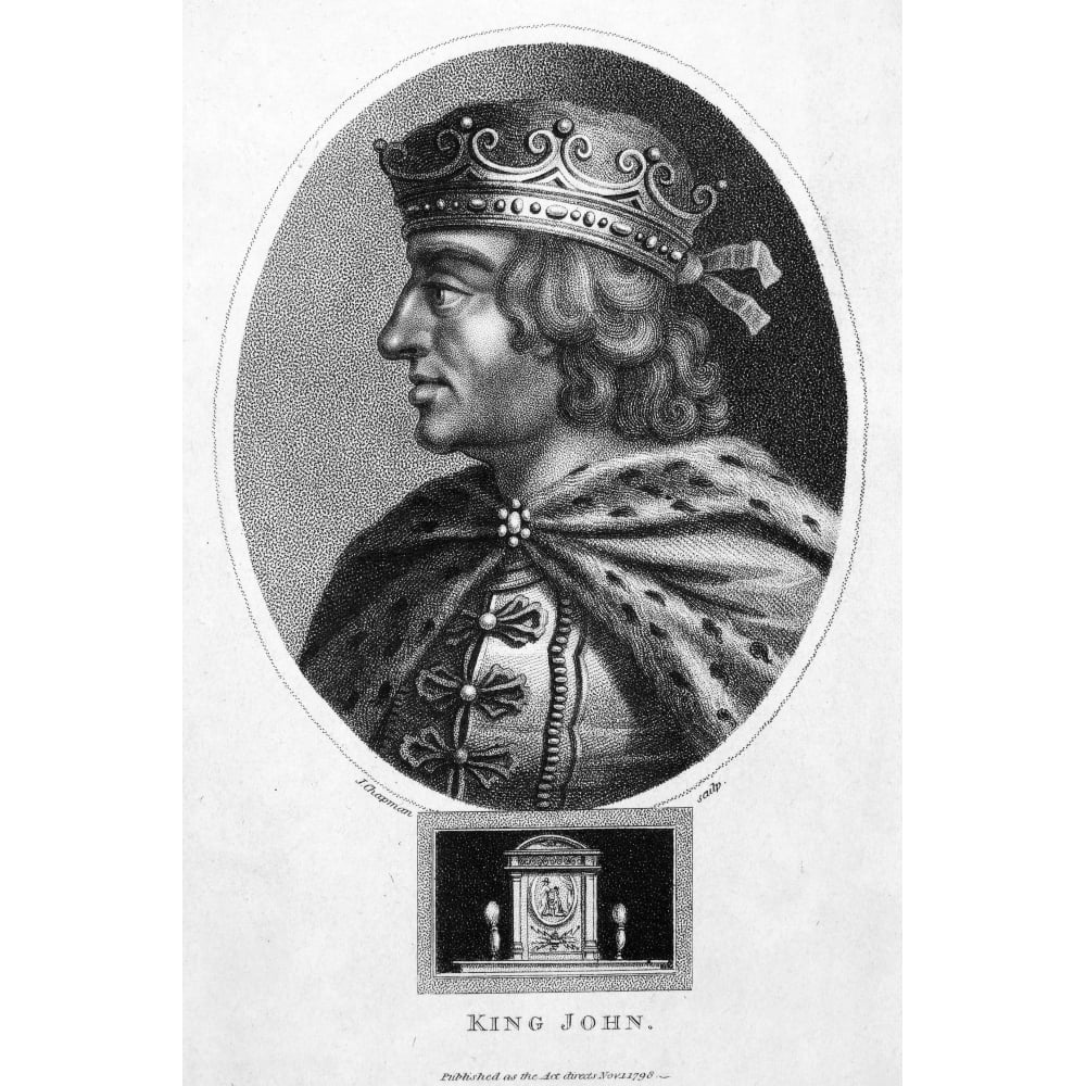 King John Of England N(1167-1216). King Of England 1199-1216. Aquatint ...