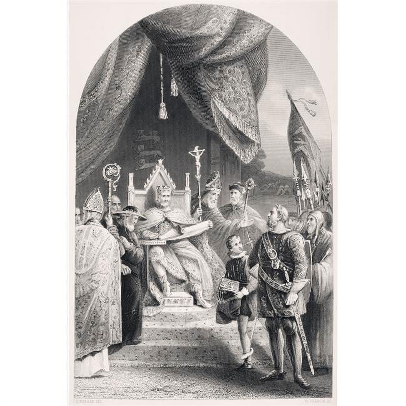 King John Sealing The Magna Carta At Runnymede On June 15 1215 From The ...