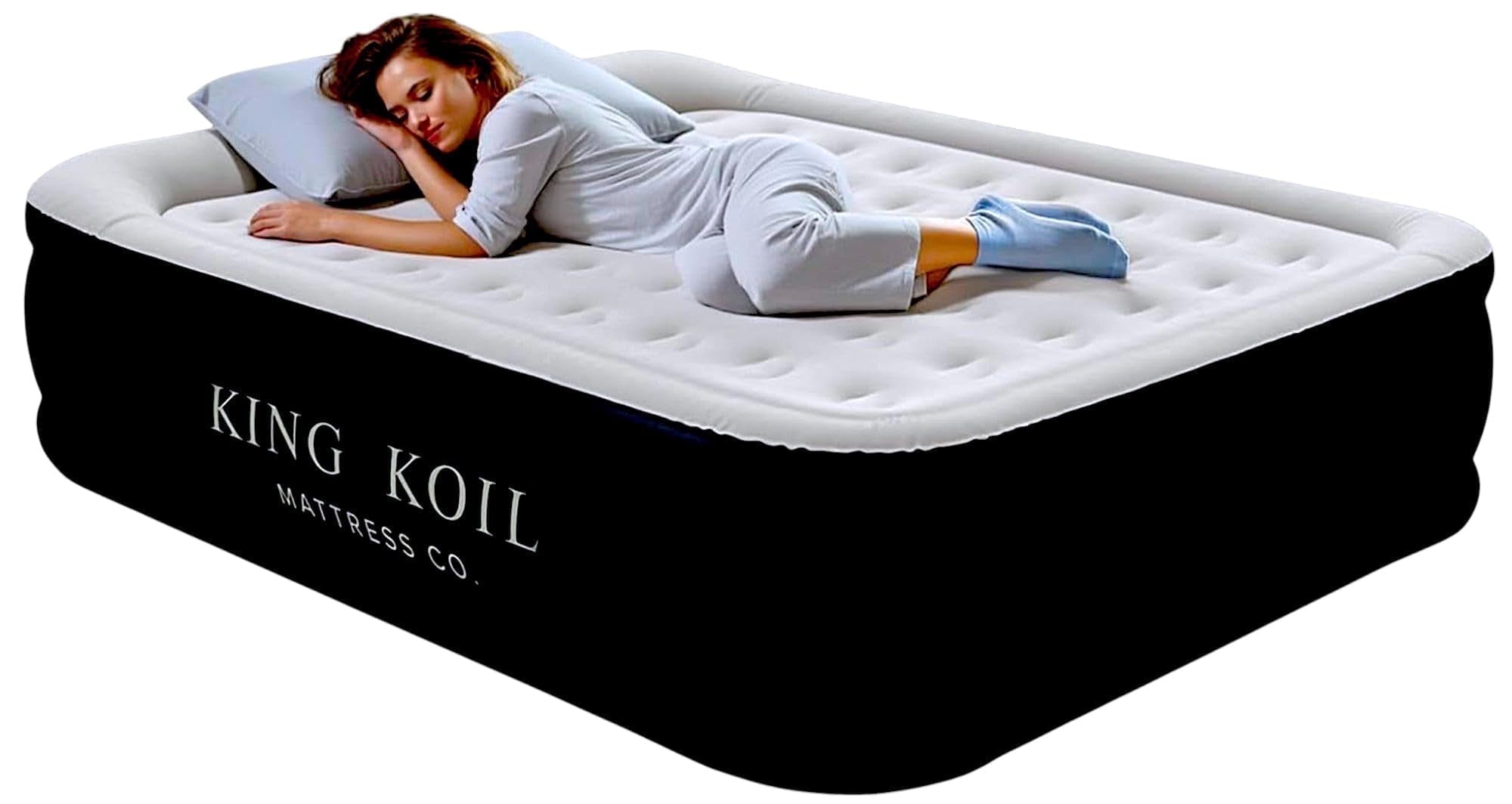 King Koil Pillow Top Plush Full Size Air Mattress with Built-in Pump ...