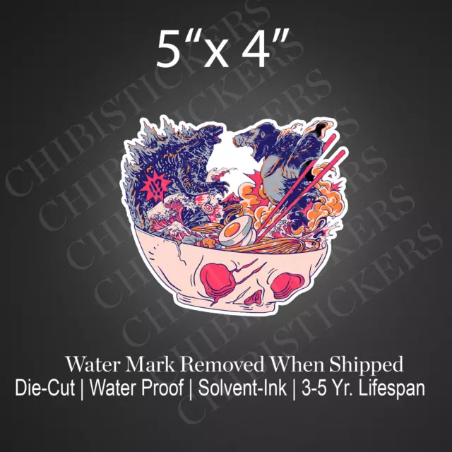 King Kong Ramen Bowl Godzilla Sticker Vinyl Sticker Car Sticker Car ...