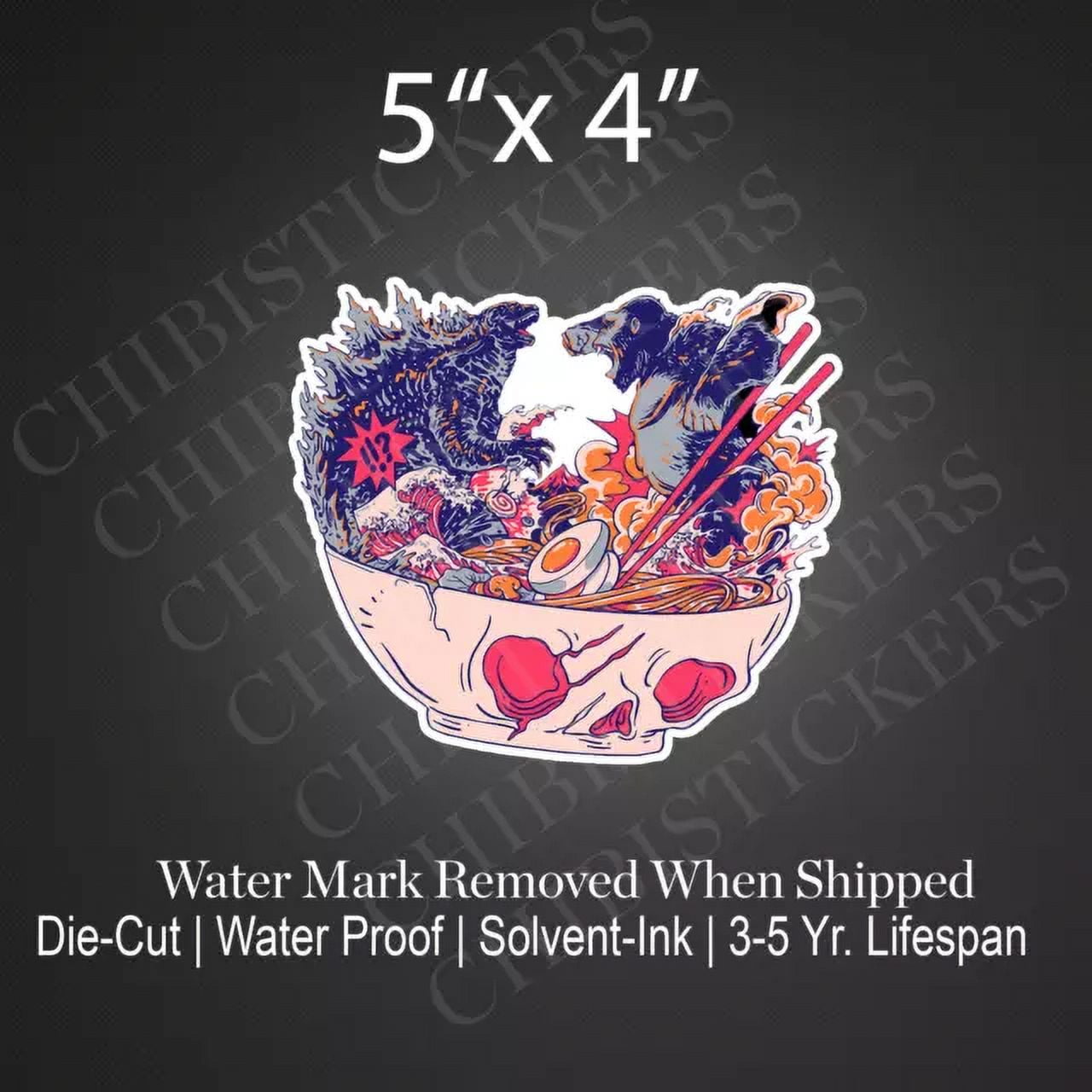 King Kong Ramen Bowl Godzilla Sticker Vinyl Sticker Car Sticker Car ...