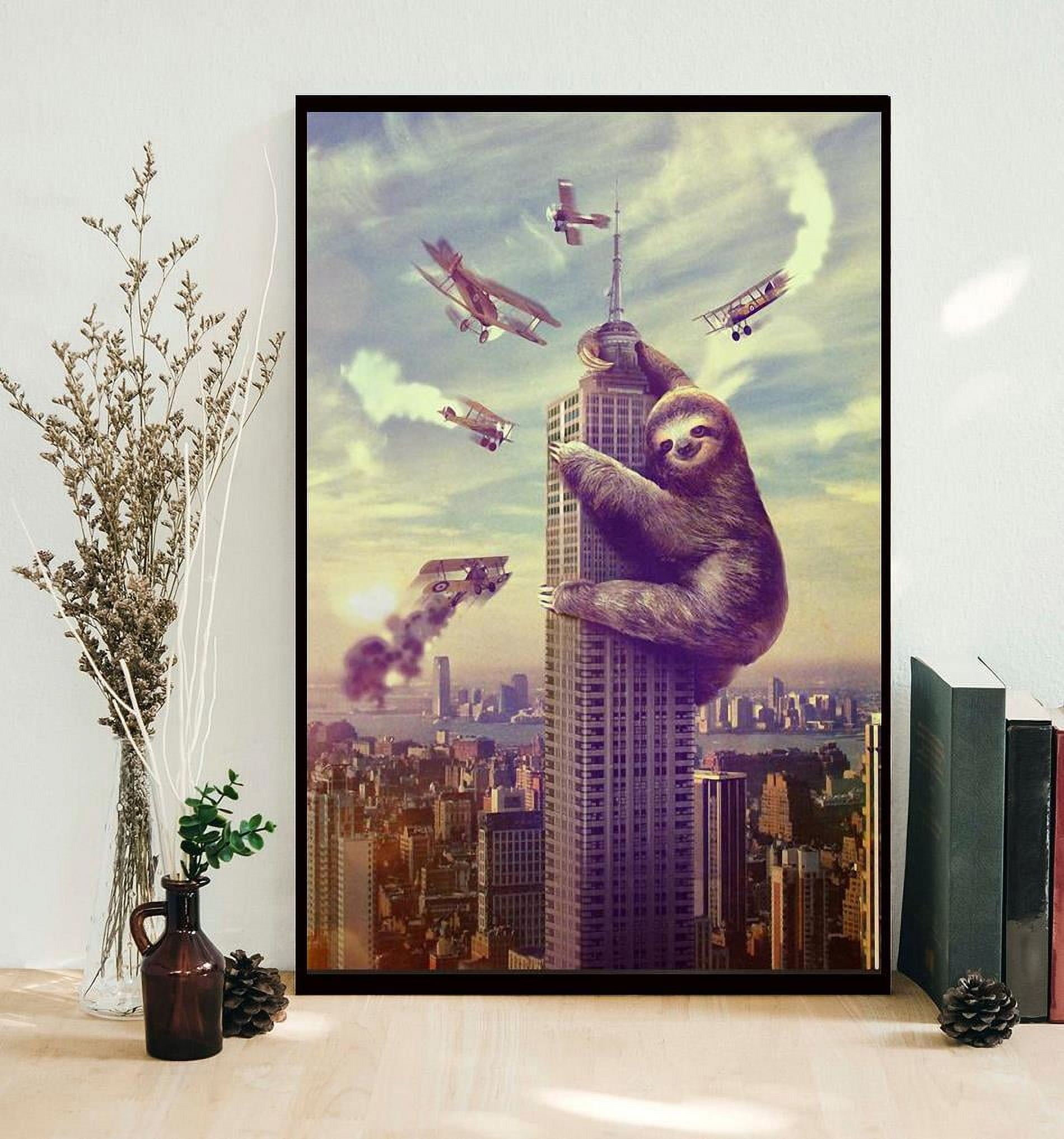 King Kong Sloth funny movie poster 24 x 36 Inch Poster - Walmart.com