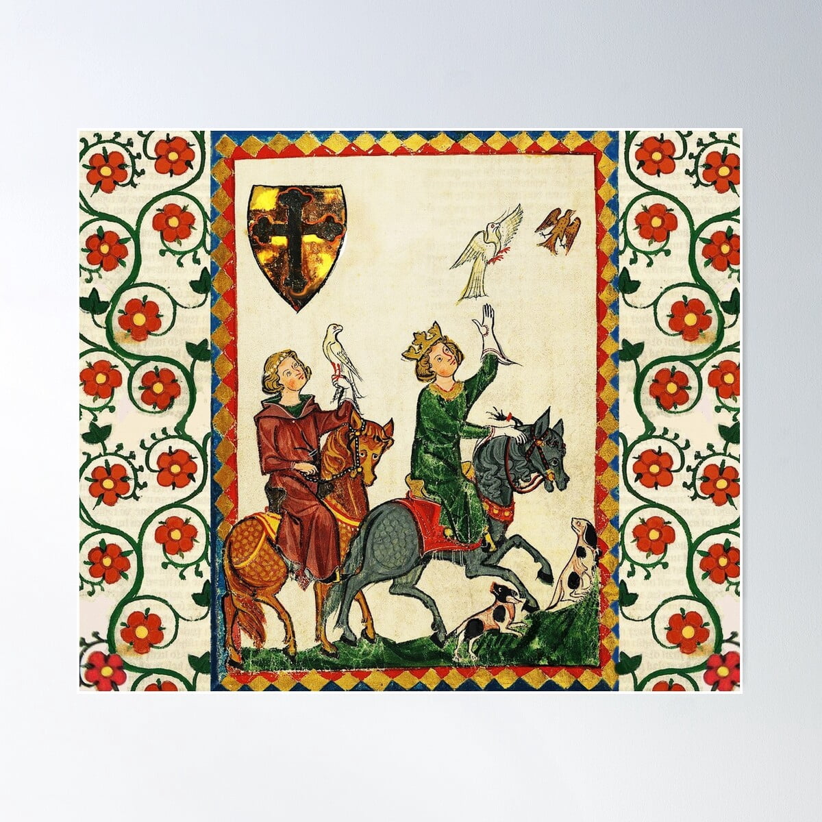 King Konrad The Younger On Horseback With Falcons Medieval Falconry ...