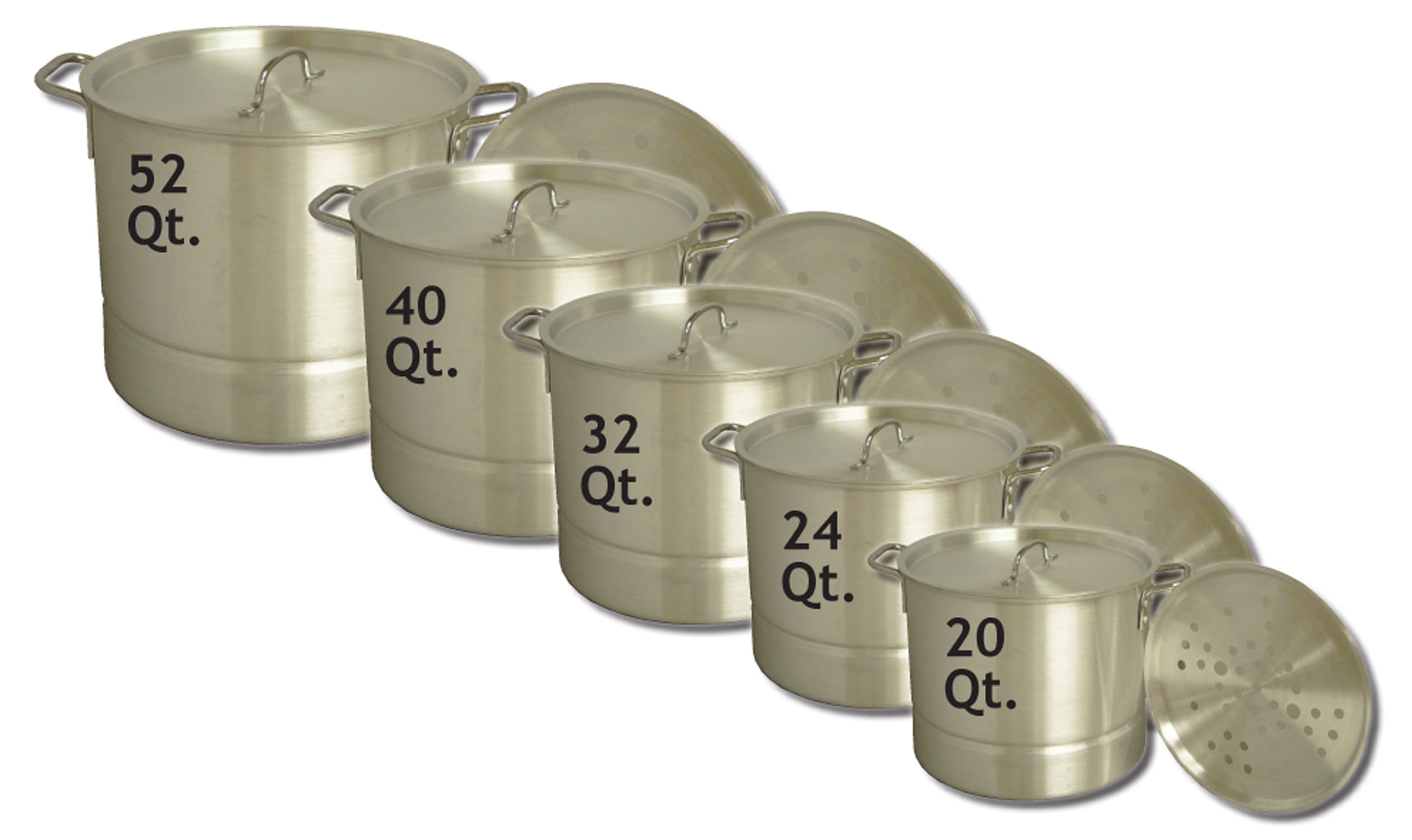 King Kooker #KK20-52 Aluminum Nested Pot Set 20, 24, 32, 40 & 52 Qt Set ...