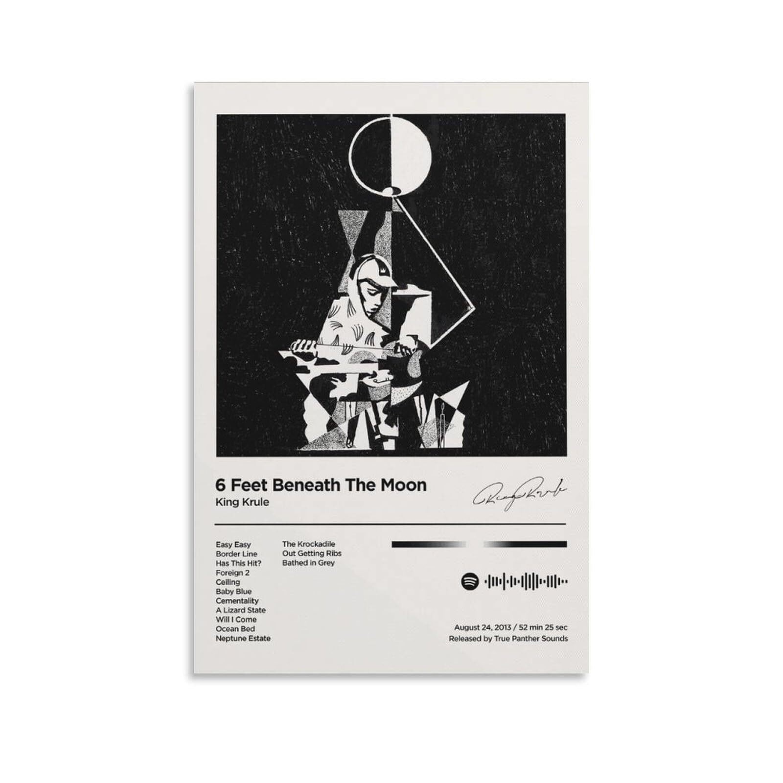 King Krule Poster 6 Feet Beneath The Moon Album Cover Canvas Poster ...