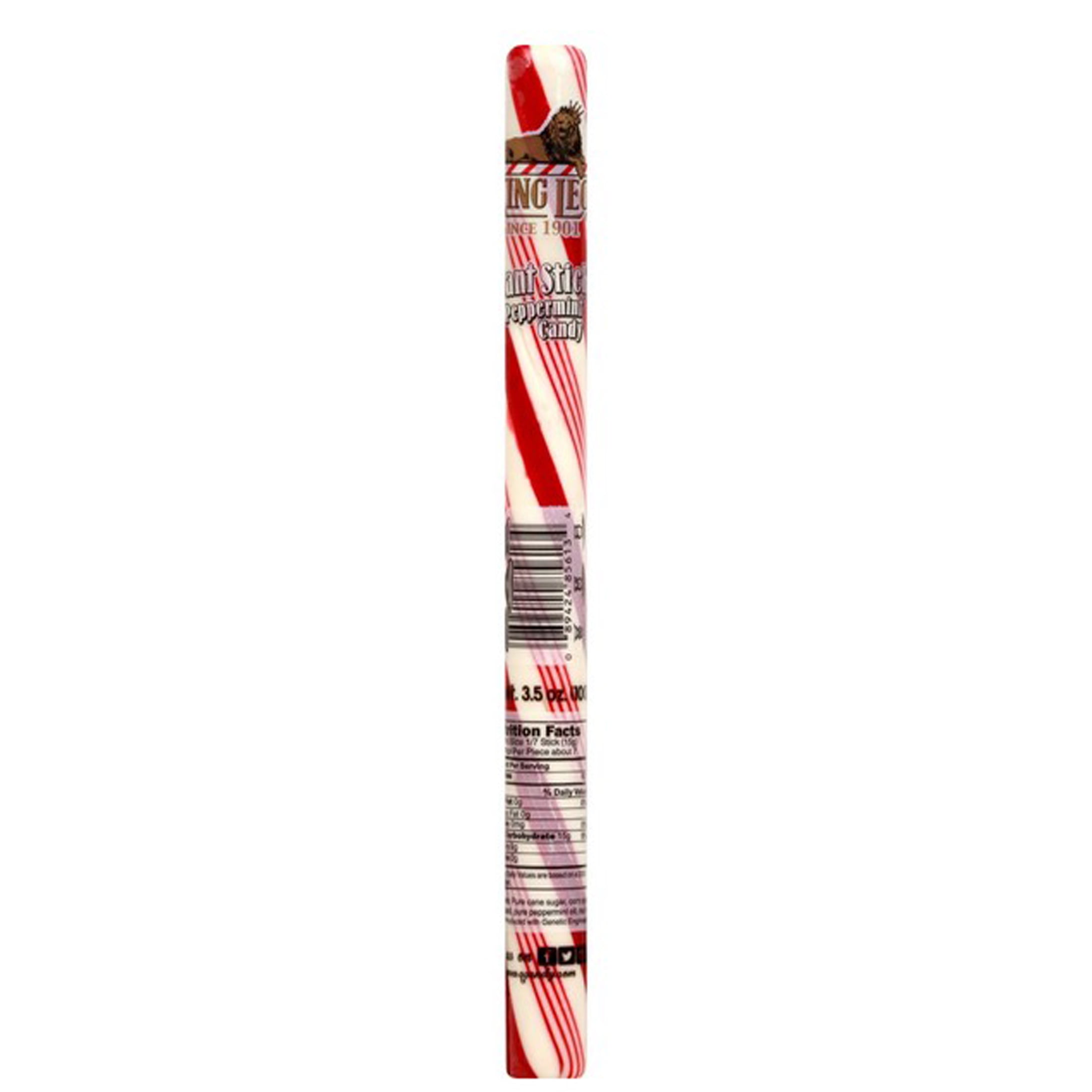King Leo Giant Christmas Cane Hard Peppermint Stick Candy, 3.5 oz ...