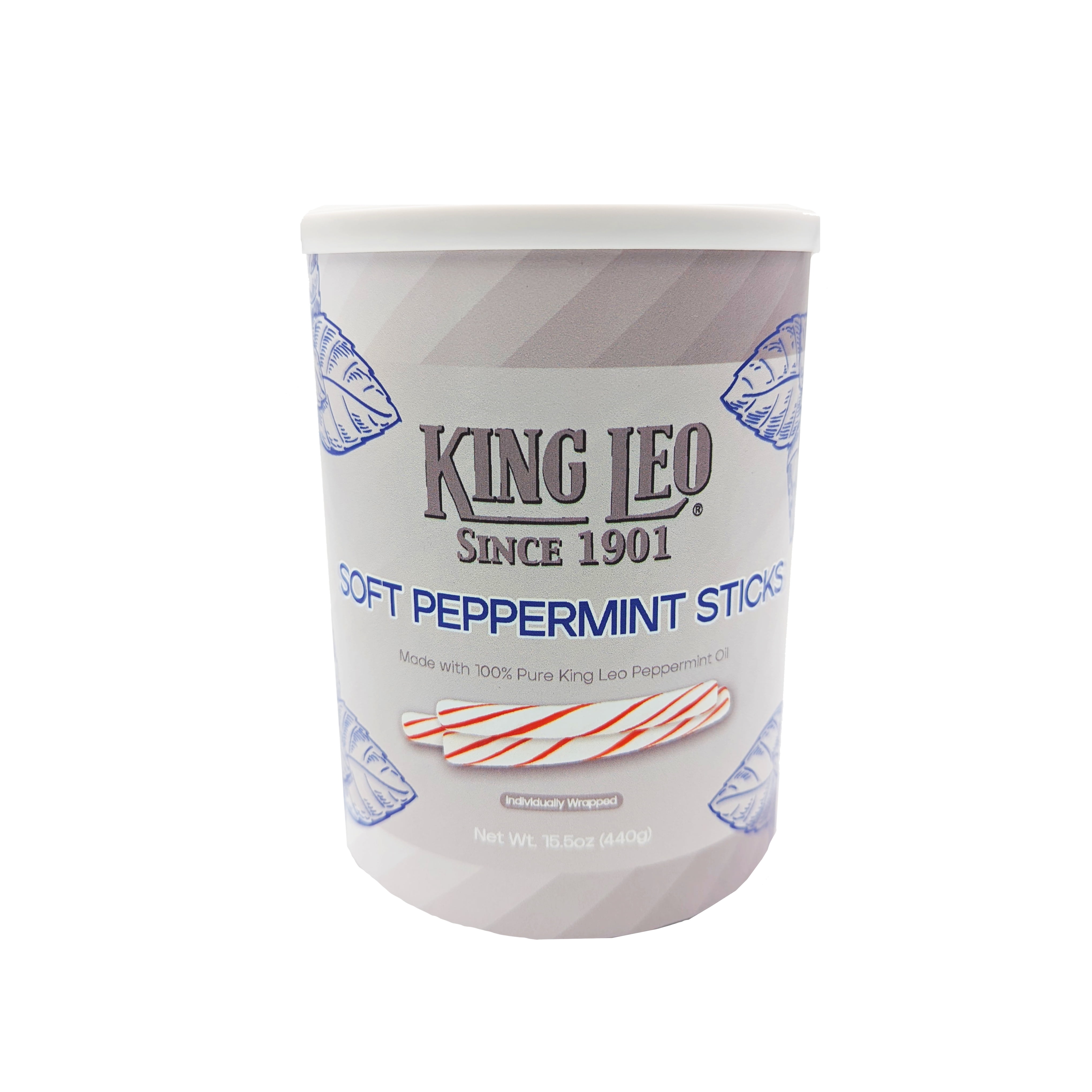 King Leo Soft Peppermint Sticks Canister 15.5 oz 43 STICKS - Walmart.com