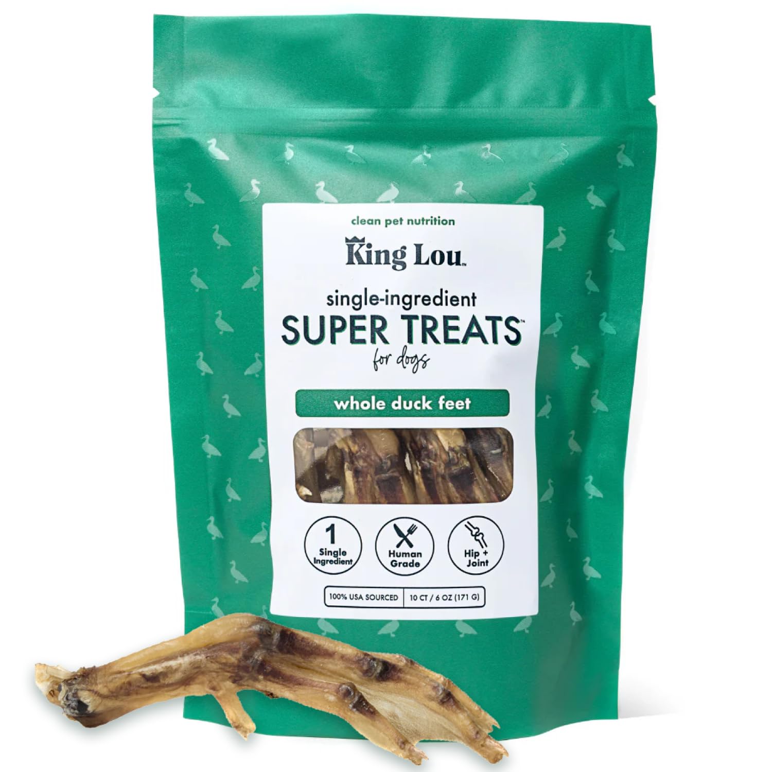 King Lou Pets - TGF4 Whole Duck Feet for Dogs - Dehydrated Duck Dog ...