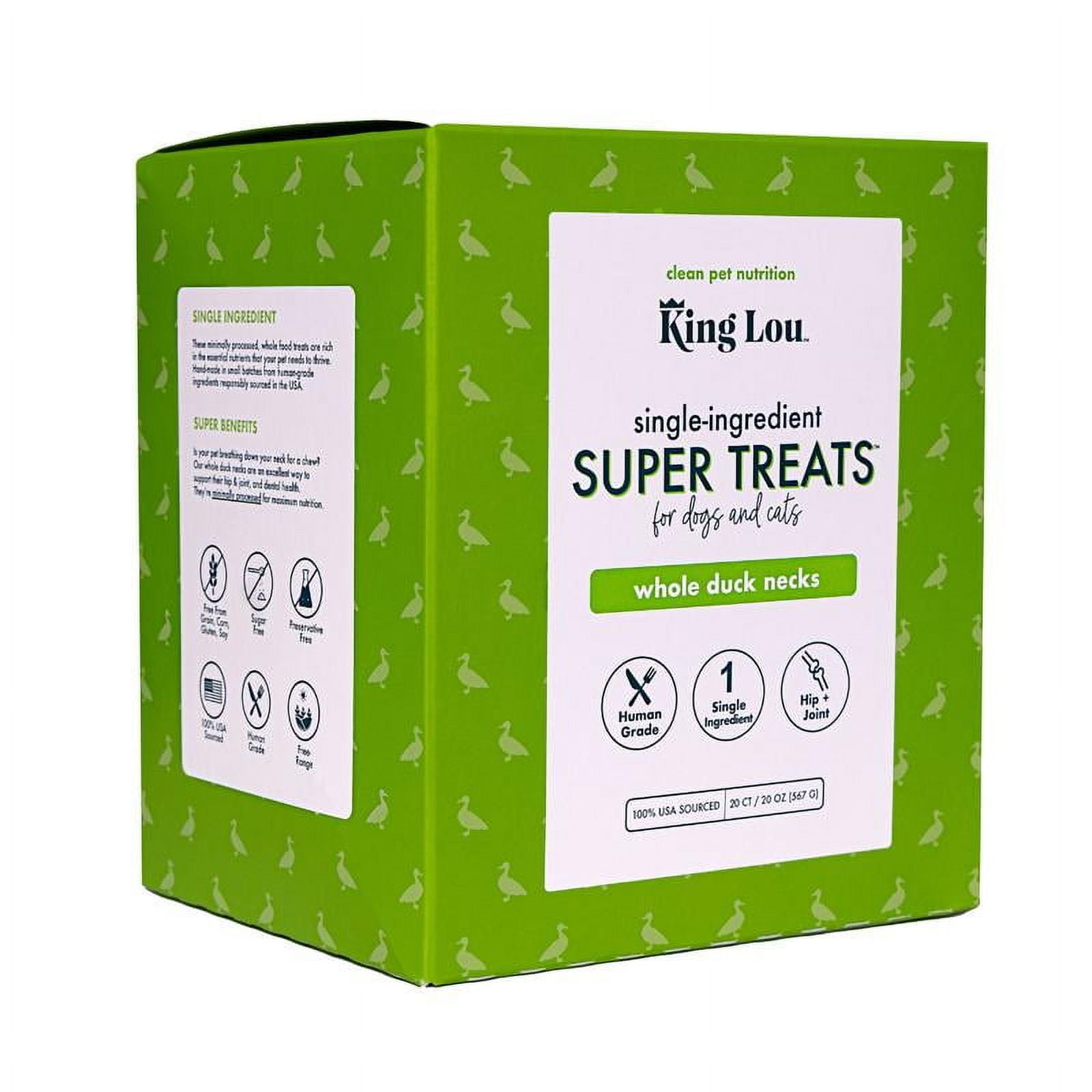King Lou Whole Duck Neck Dental Treats for Dogs, Single Ingredient ...
