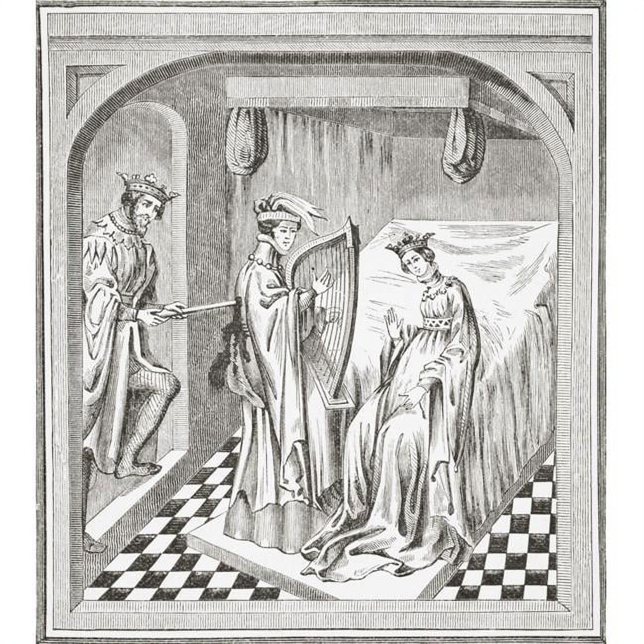King Mark Stabbing Tristan In the Presence of Ysolt. After A Miniature ...