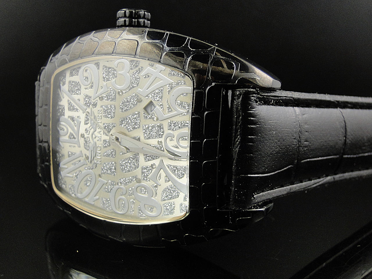 King Master Rounded White Face Reptile Diamond Watch - Walmart.com