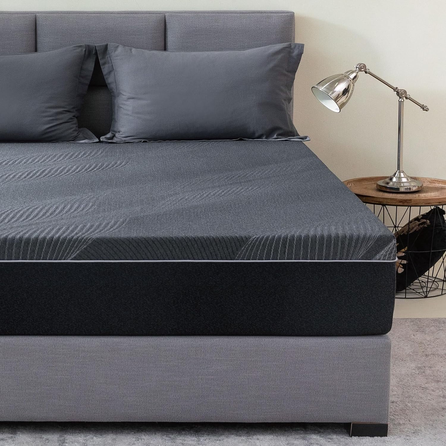 King Mattress 10 Inch Charcoal Memory Foam Mattress in a Box, CertiPUR ...