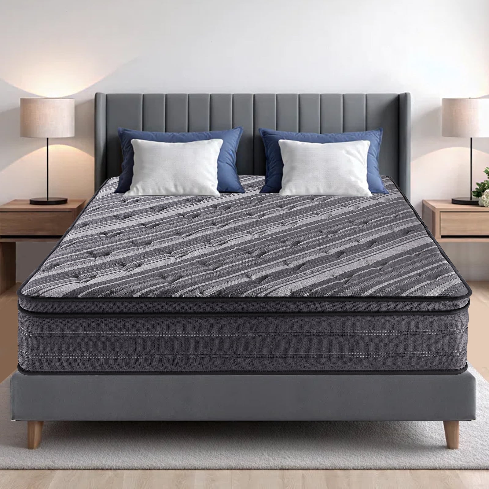 King Mattress,10 inch Cooling-Gel Memory Foam and Individually Pocket Innerspring Hybrid ...