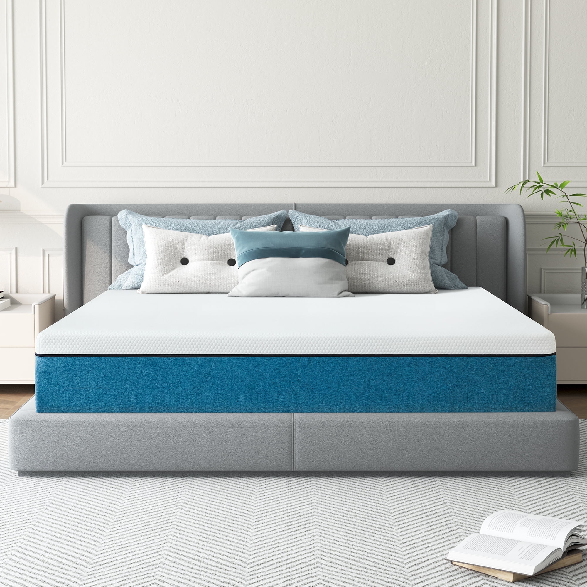 King Mattress, Telino 12'' King Gel Memory Foam Mattress in a Box with ...