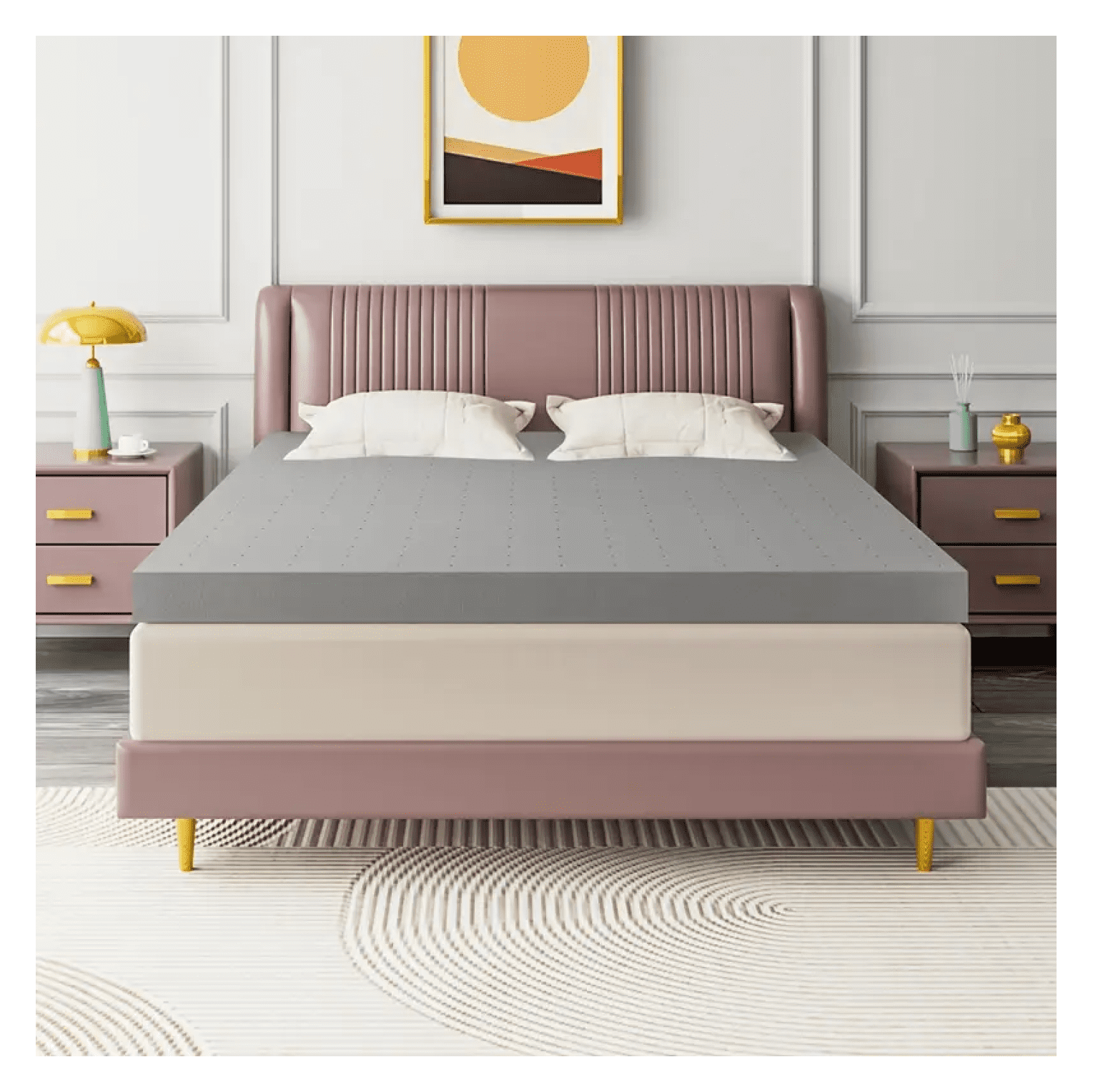 King Mattress Topper 2 Inch - Extra Firm Foam Bed Topper for Back Pain ...