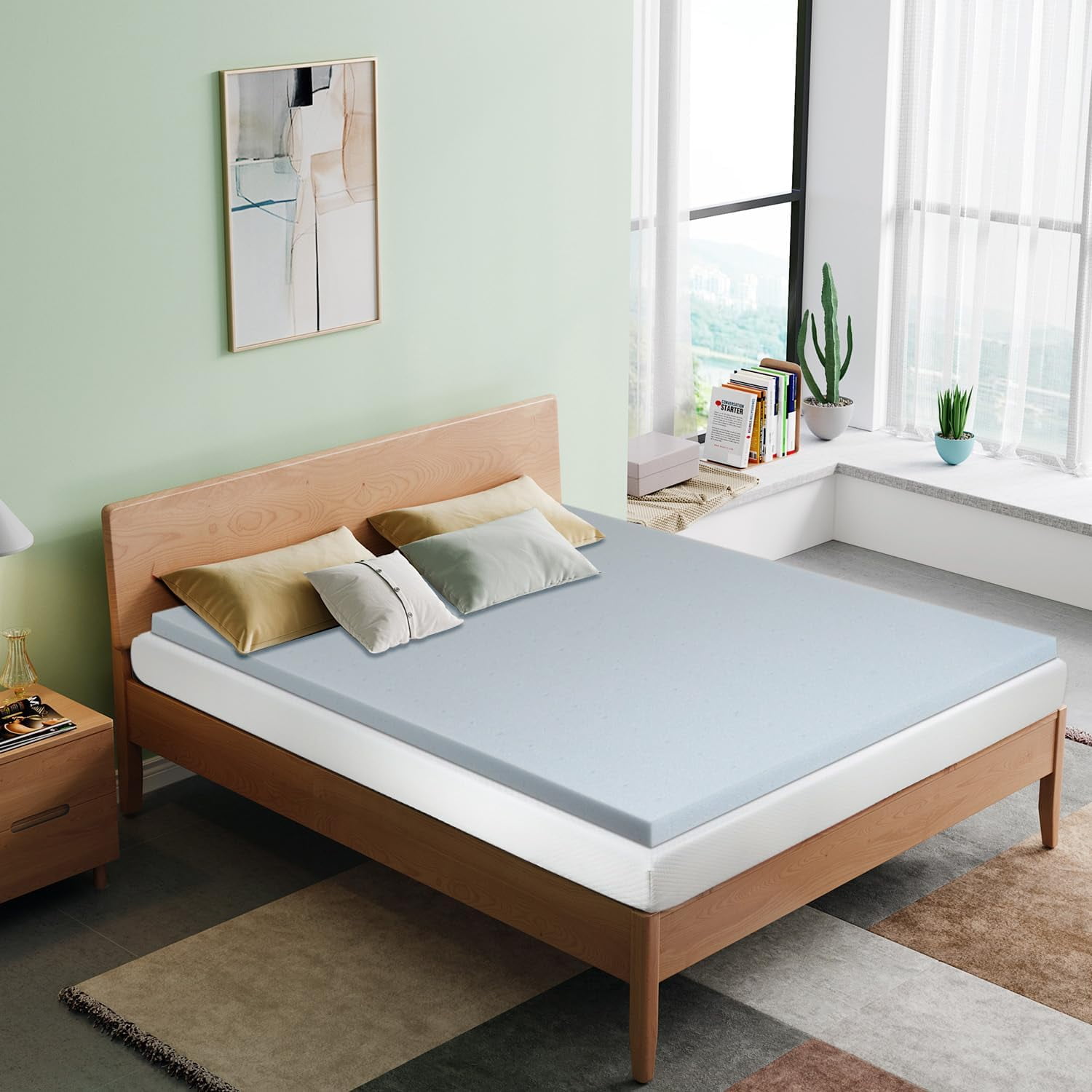 King Mattress Topper, 3 Inch Gel Memory Foam Mattress Topper Cooling ...