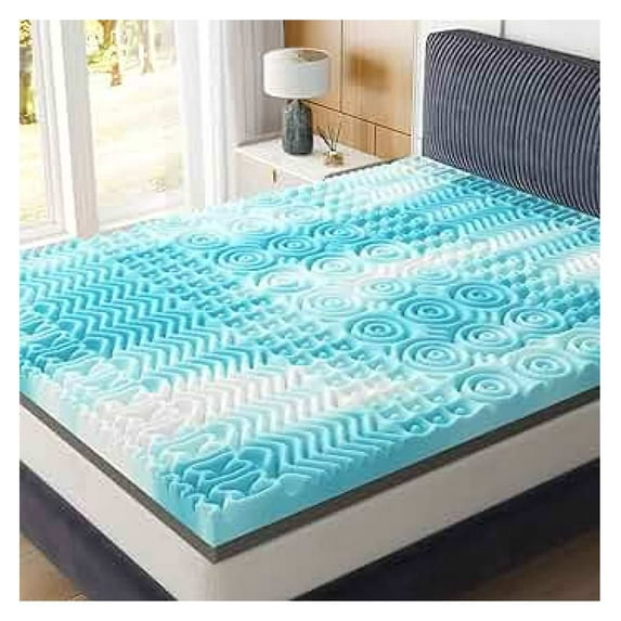 King Mattress Topper 4 Inch Memory Foam, 7-Zone Cooling Gel Topper ...
