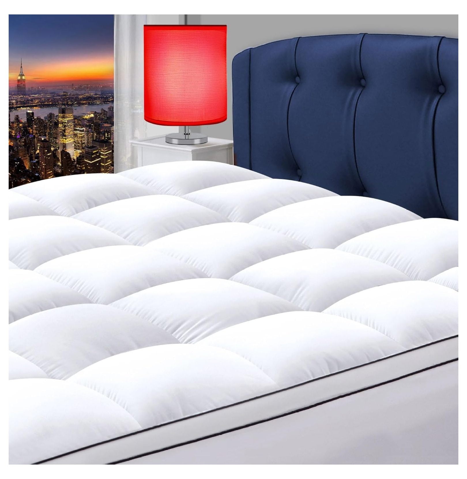 King Mattress Topper for Pressure Relief, 900gsm Thick Pillowtop ...