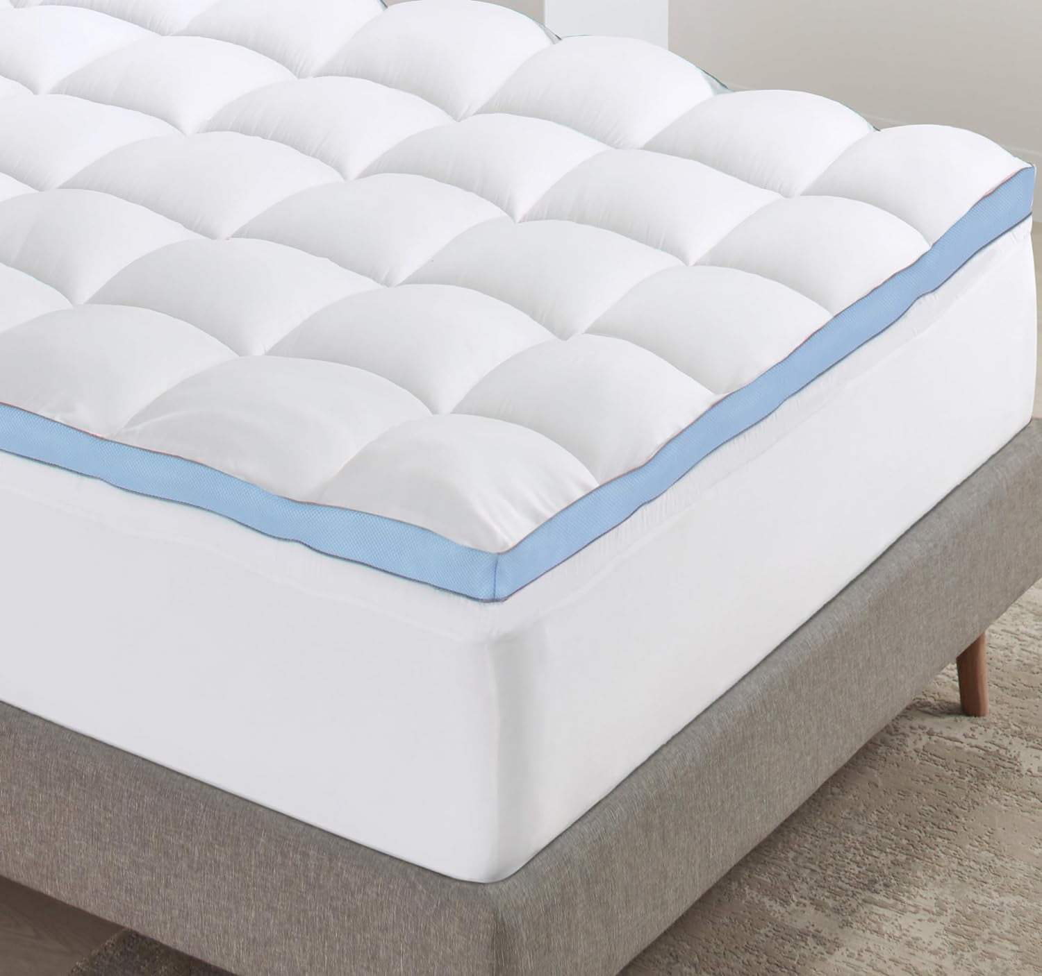 King Mattress Topper, Thick Cooling Pillow Top Mattress Topper King for ...