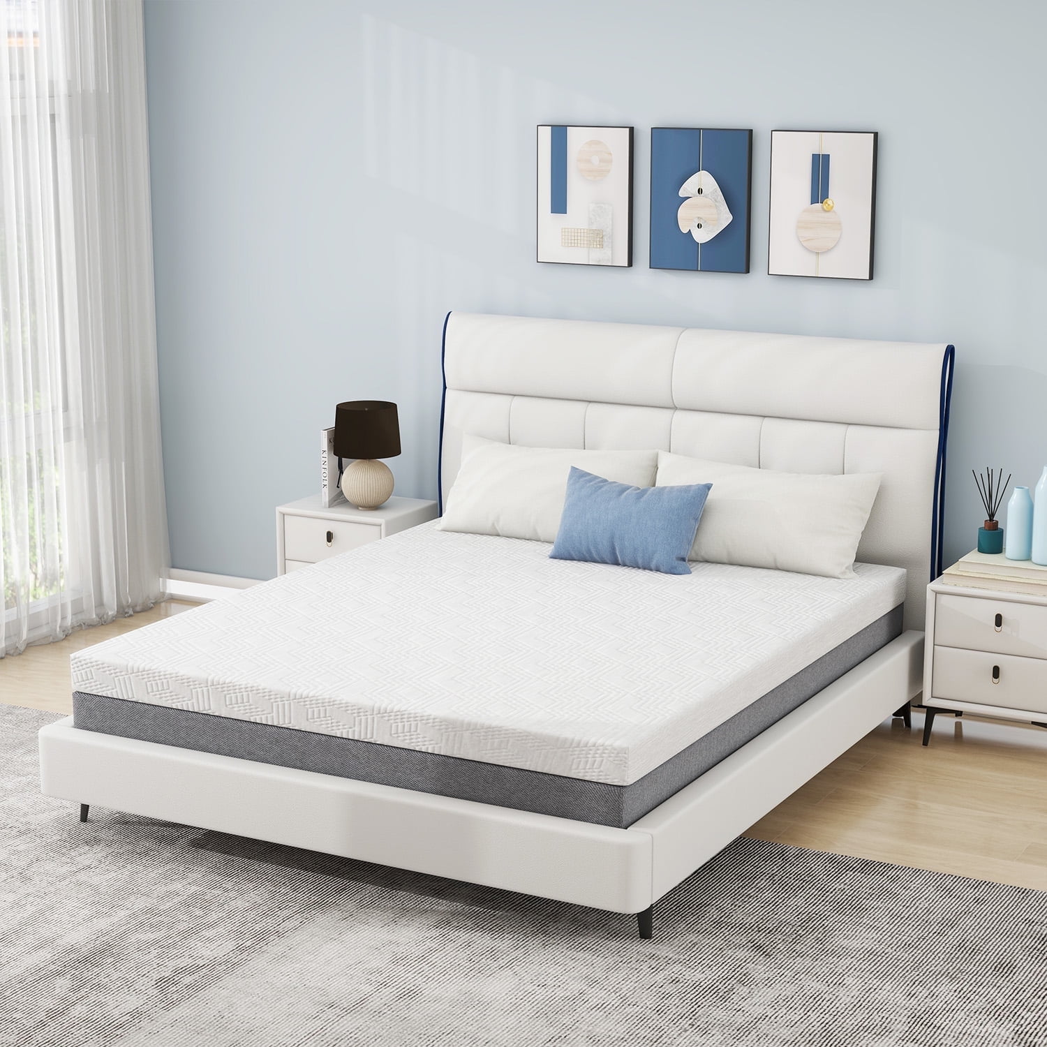 4'' King Mattress topper, 2,3,4 inch King Cooling Gel Infused Mattress ...