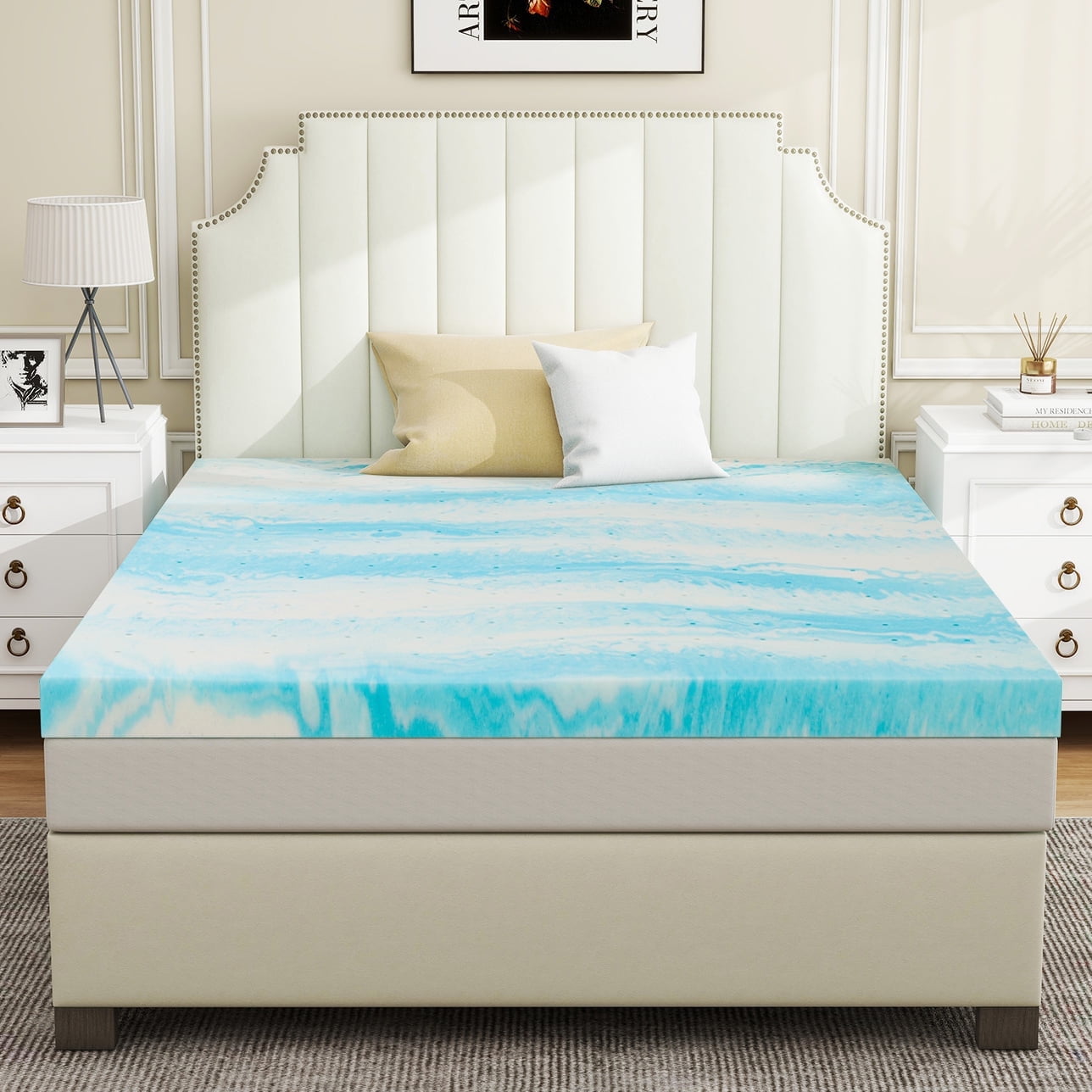 King Size 2'' Cooling Gel Memory Foam Mattress Topper, CertiPUR-US ...