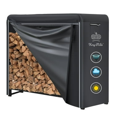 Firewood Rack Cover 4 Feet - 500D Wood Rack Cover Waterproof & Heavy ...