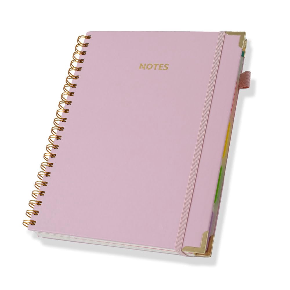 King Mills Hardcover Spiral Five Subject Notebook with Removable ...
