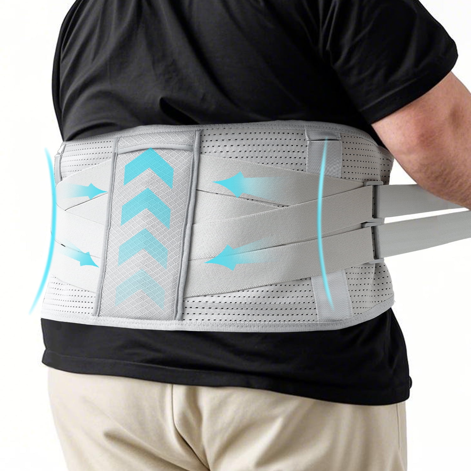 King Mills Plus Size Back Brace for Lower Back Pain, Breathable Obese ...