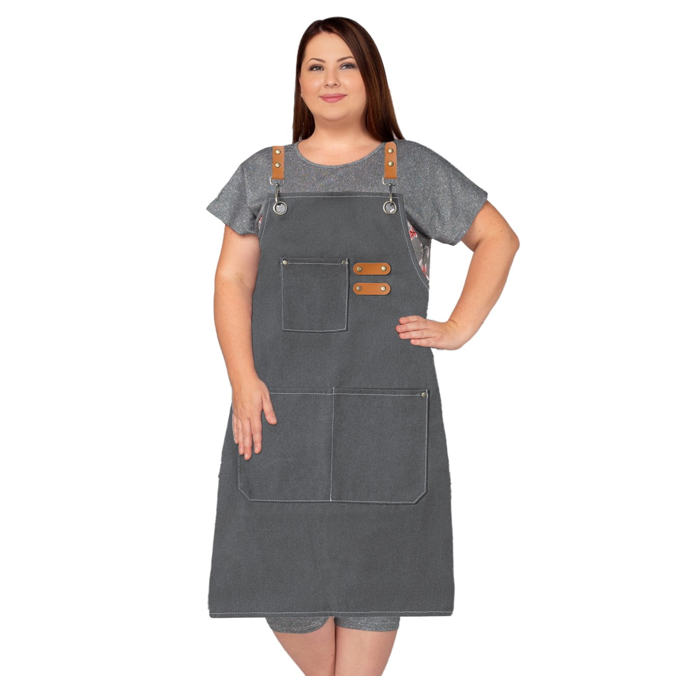 King Mills Plus Size Cotton Canvas Cross Back Adjustable Aprons For Men ...