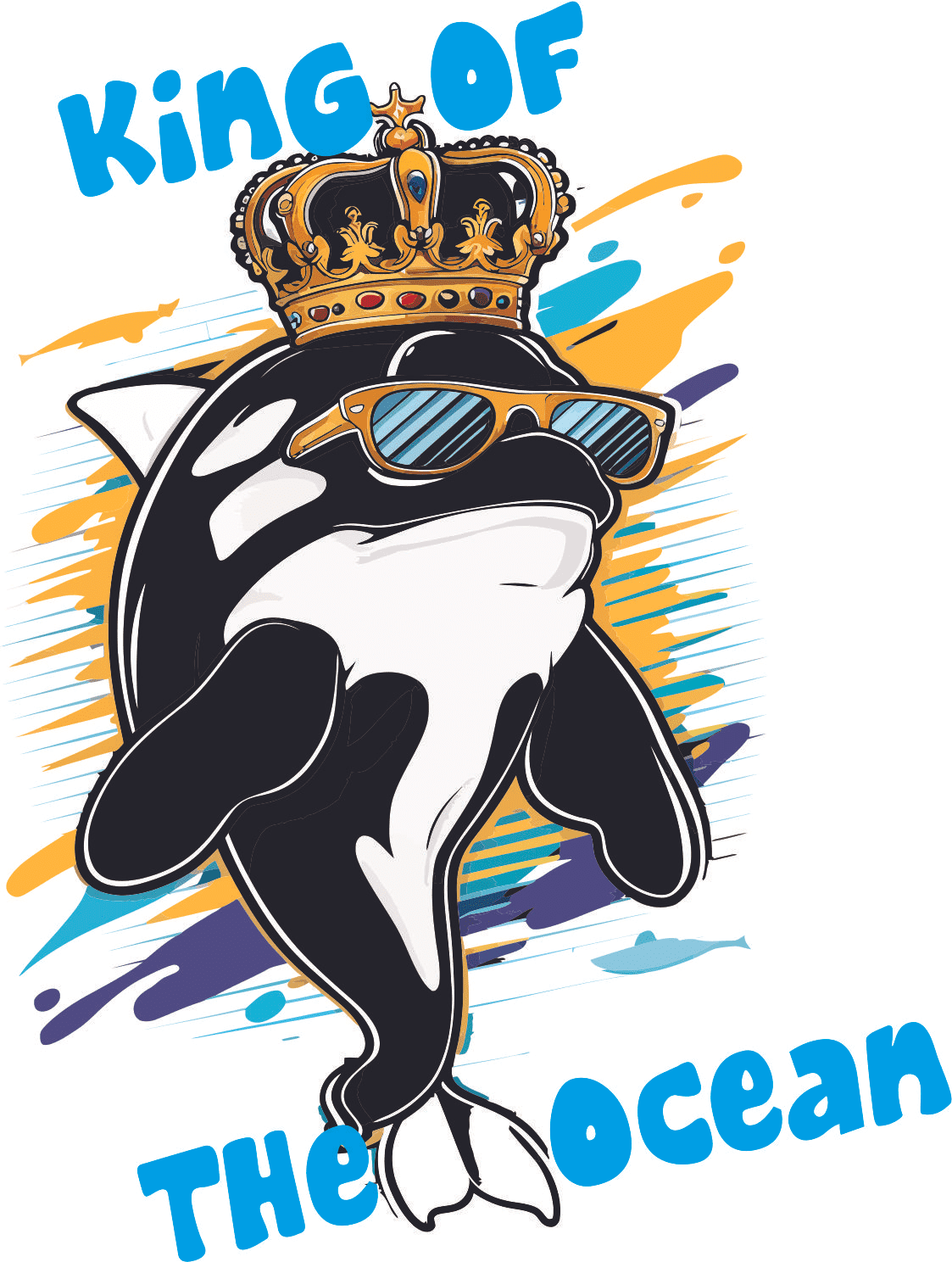 King of the Ocean Whale Royalty Animal Sea Wild Adventure Fun Colorful ...