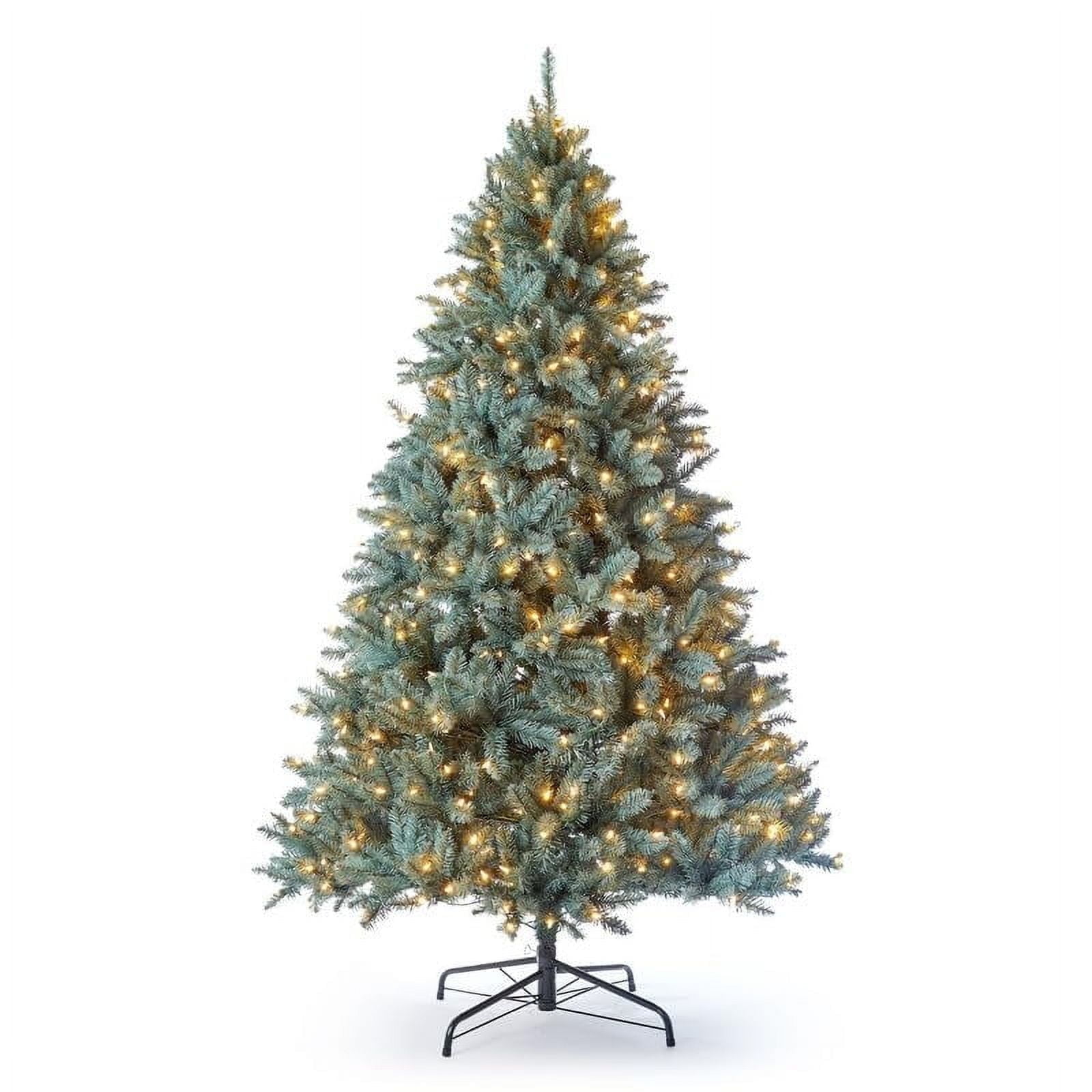 King Of Christmas 8ft Pre-lit Blue Spruce Artificial Christmas Tree ...
