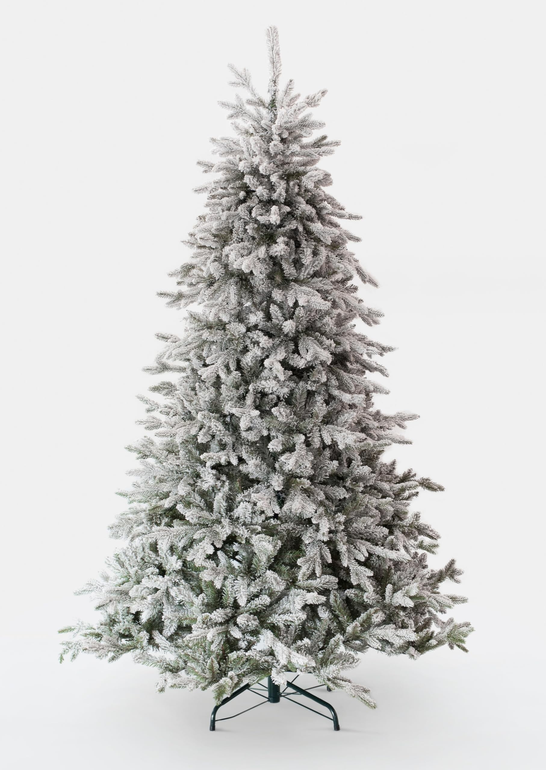 King Of Christmas 9ft Snow Flocked Hinged Artificial Christmas Tree ...