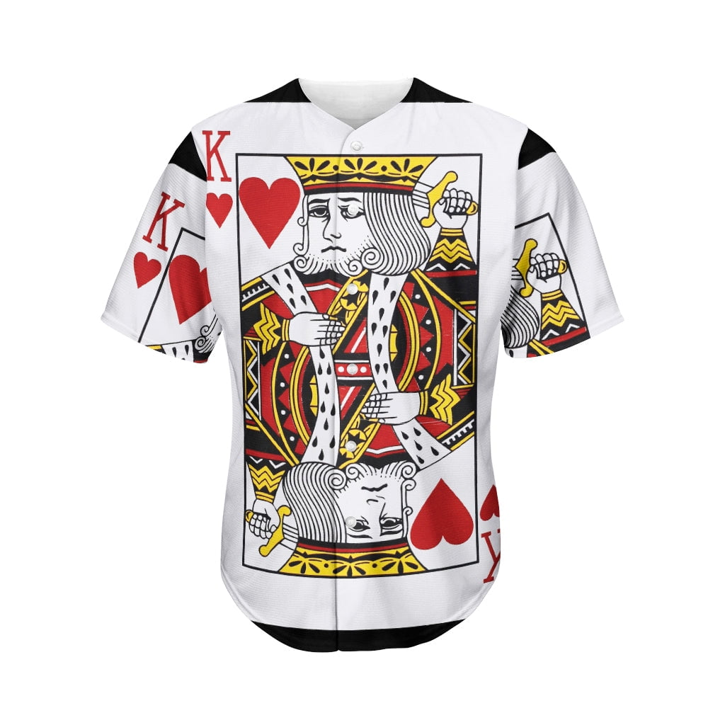 King Of Hearts Playing Card Print Active Baseball Jersey For Men And ...