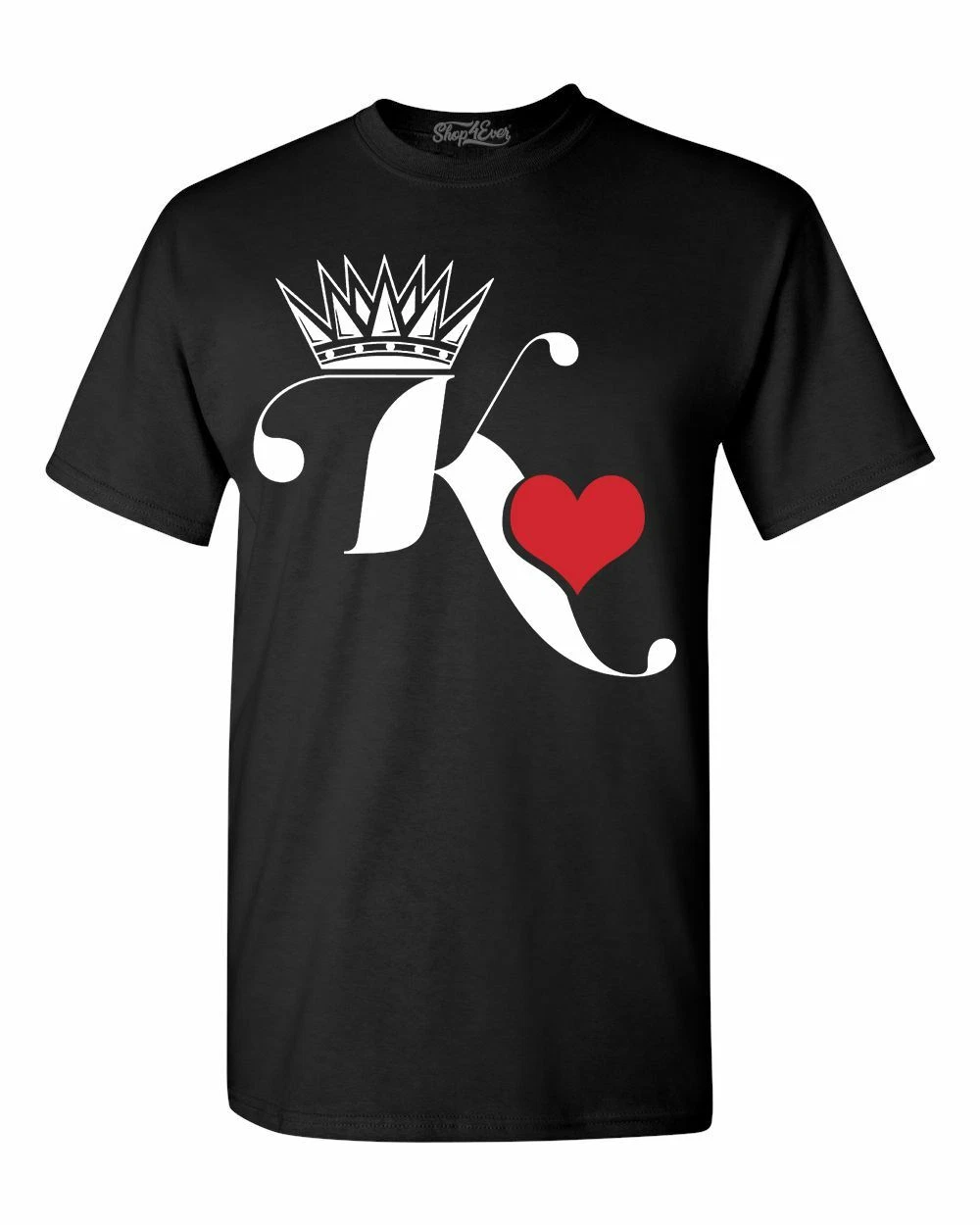 King Of Hearts T-Shirt Matching Couples Boyfriend Husband Anniversary ...