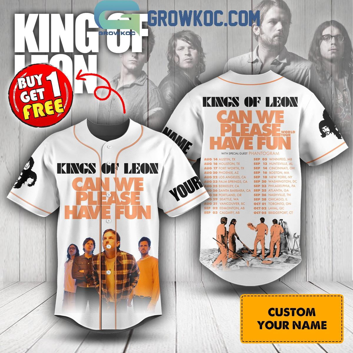King Of Leon Can We Please Have Fun Personalized Baseball Jersey Sunny ...
