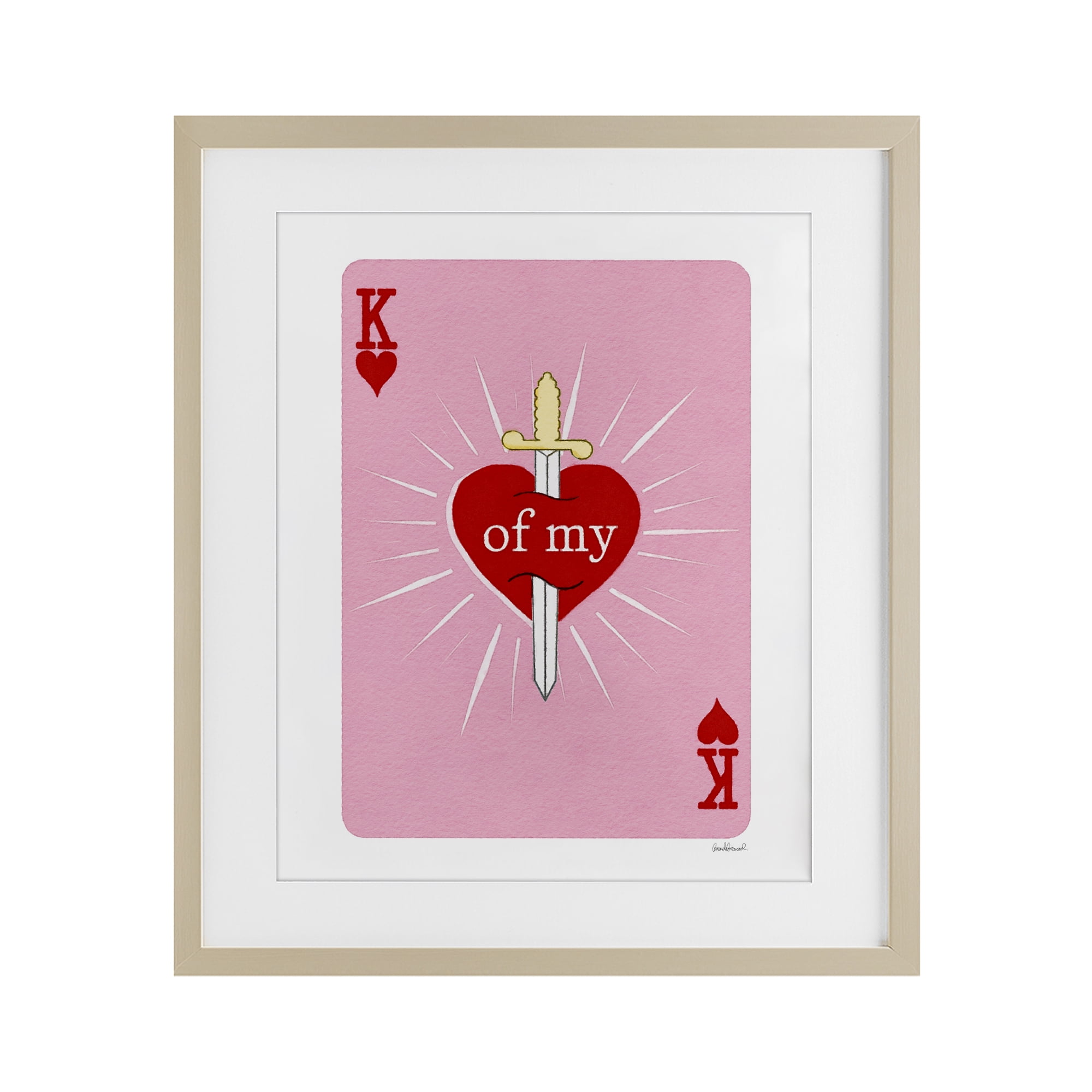 King Of My Heart Sword Birch Framed Print Under Glass, design by Amanda ...