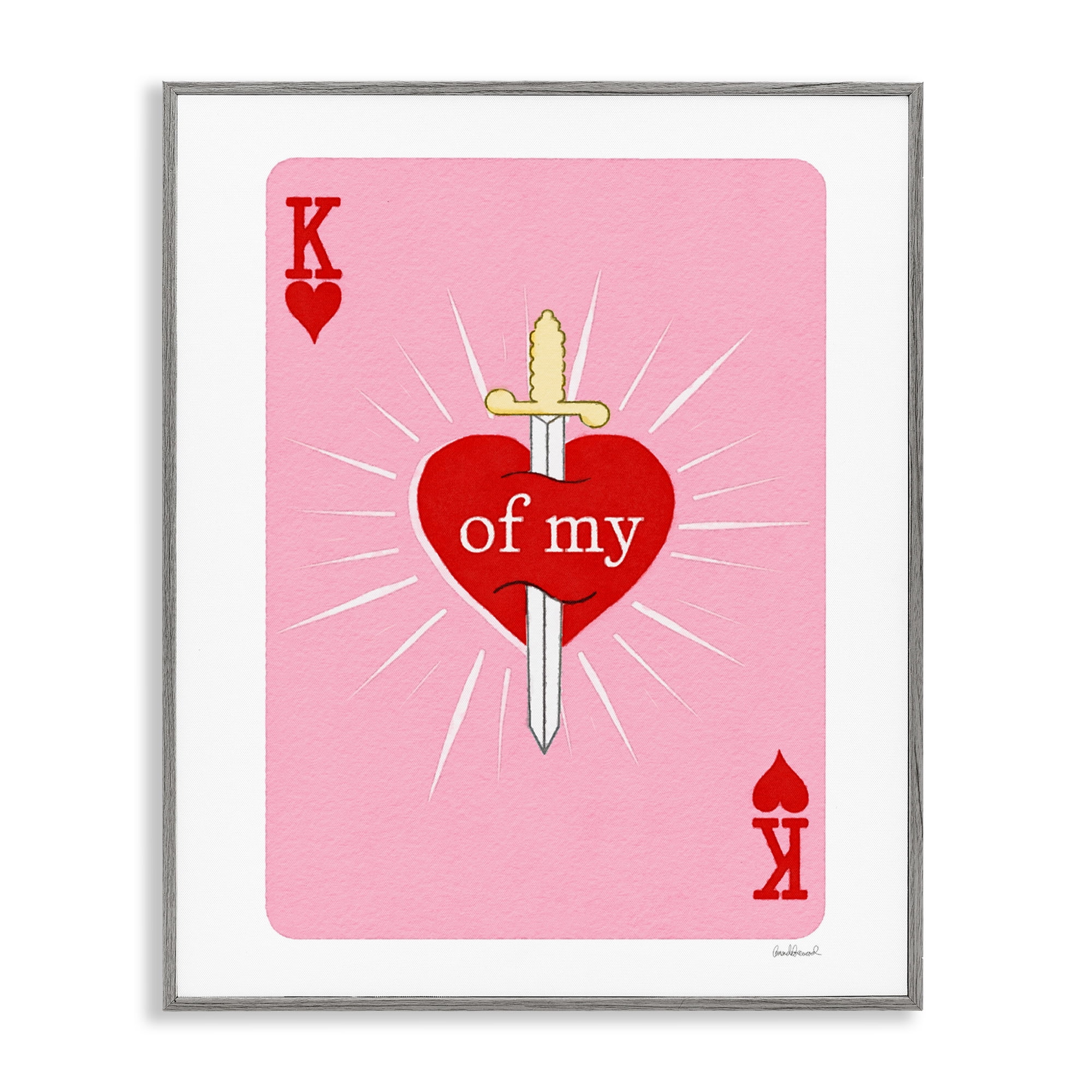 King Of My Heart Sword Gray Framed Giclee Art, design by Amanda ...