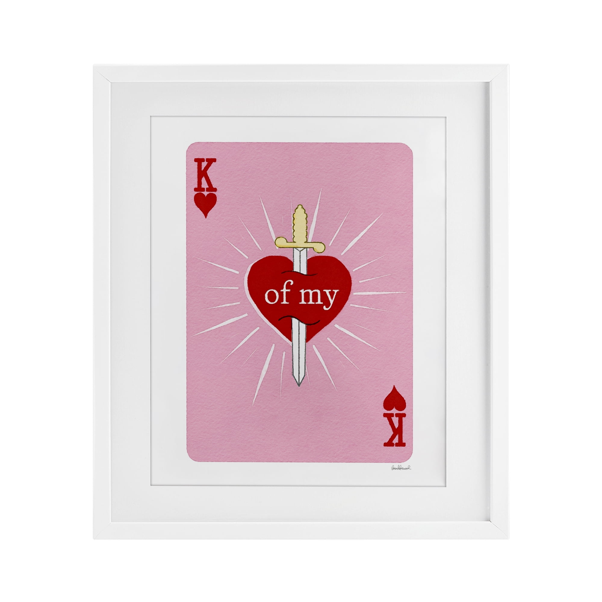 King Of My Heart Sword White Framed Print Under Glass, design by Amanda ...