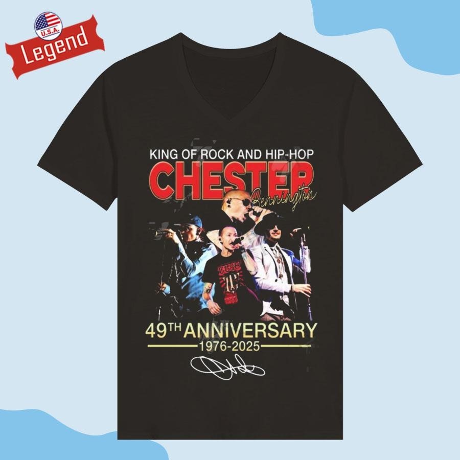 King Of Rock And Hip-hop Chester Bennington 49th Anniversary 1976 Shirt ...
