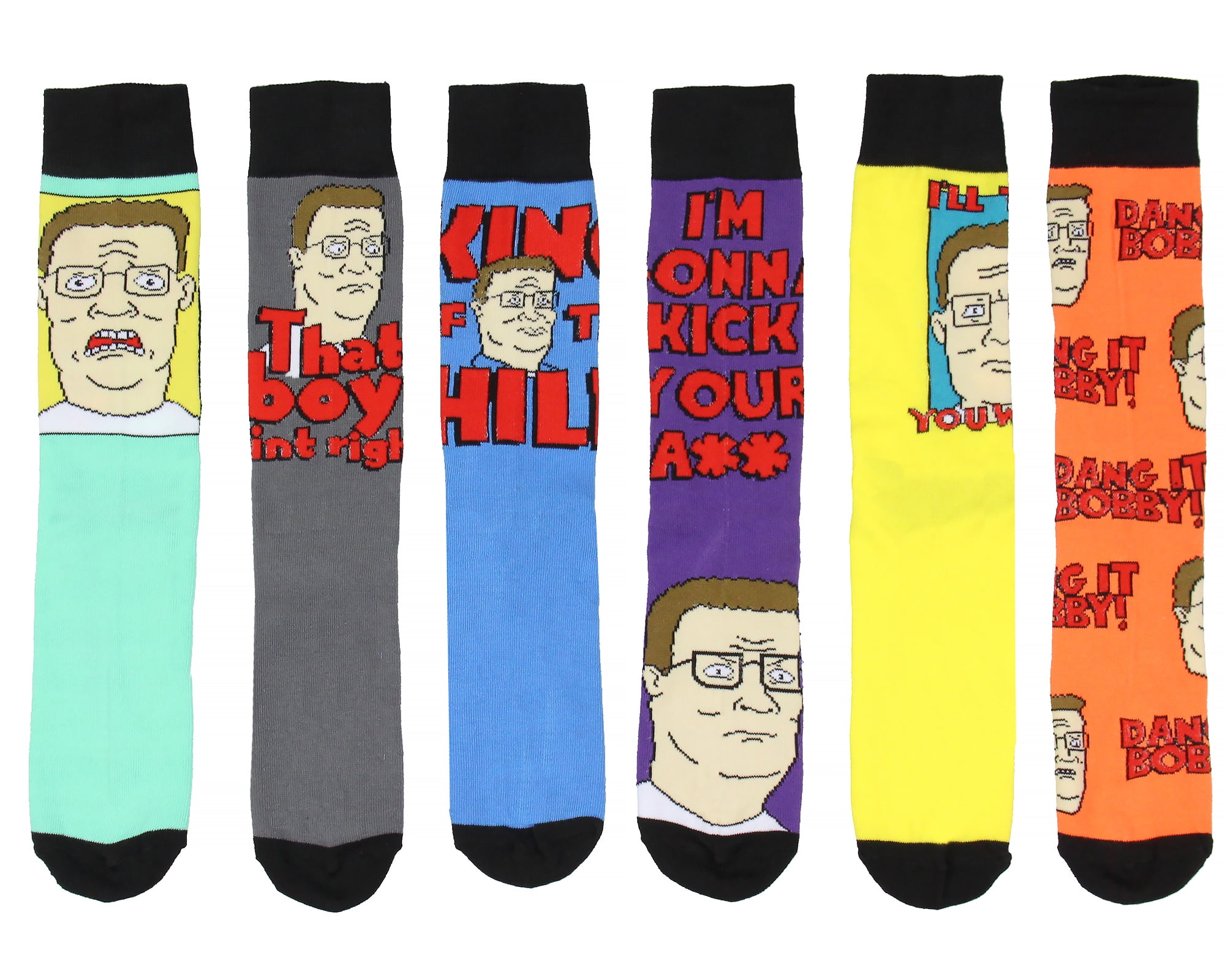 Seven Times Six King of the Hill Hank Hill Socks, 6 Pairs, Polyester ...